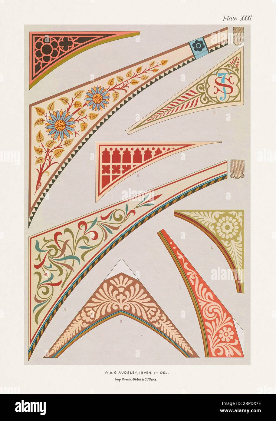 Medieval designs for the sides of an arch Stock Photo - Alamy