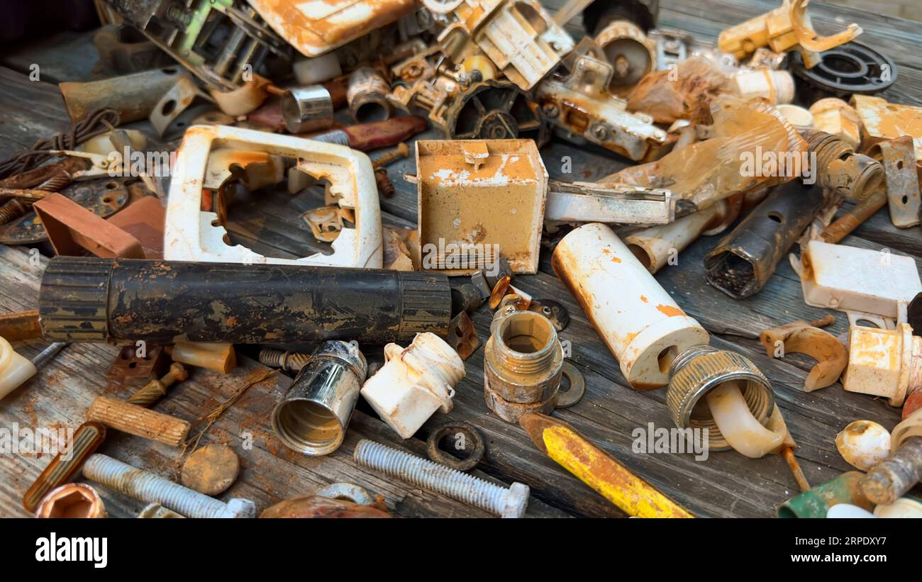 Rusted old stuff. Rusty items that have become unusable Stock Photo - Alamy