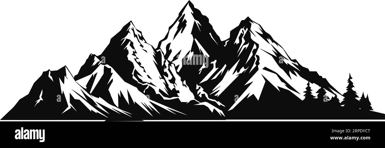 Mountains silhouettes. Mountains vector, Mountains vector of outdoor ...