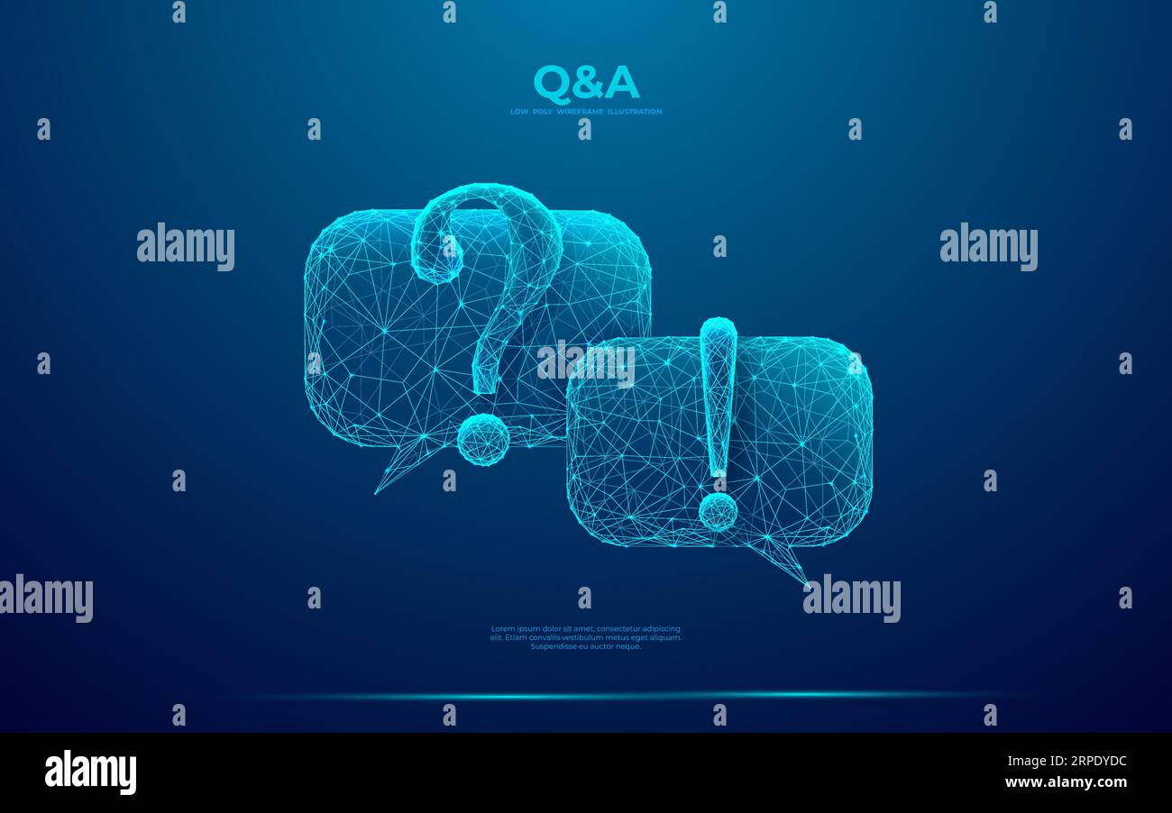 Two dialogue bubbles chat with Question and Answer blue symbols Stock ...