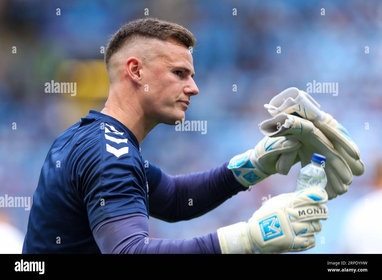Coventry City goalkeeper Ben Wilson warms up ahead of the Sky Bet ...