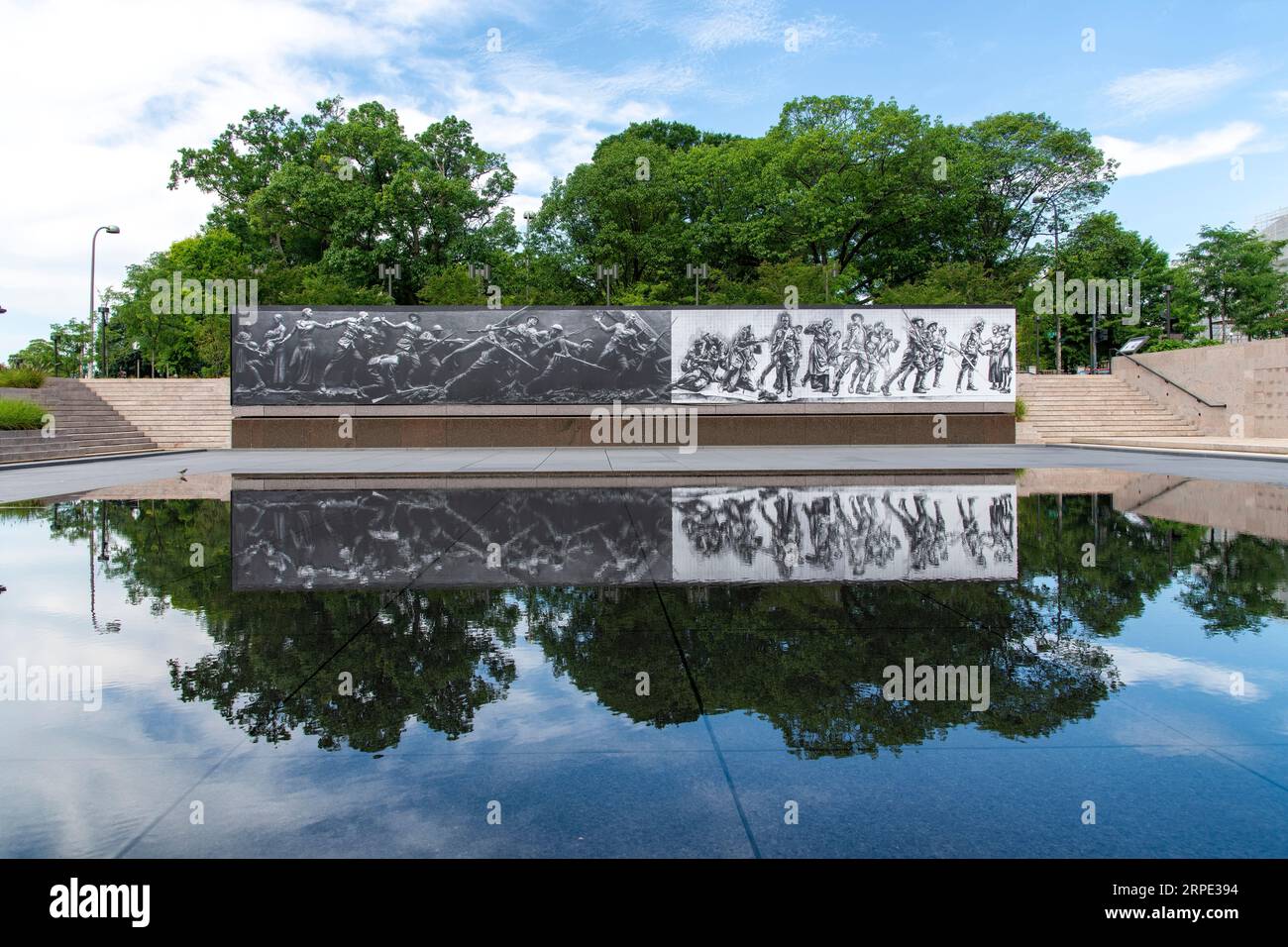 Washington DC, USA-July 5, 2023; Bronze sculpture and World War I ...