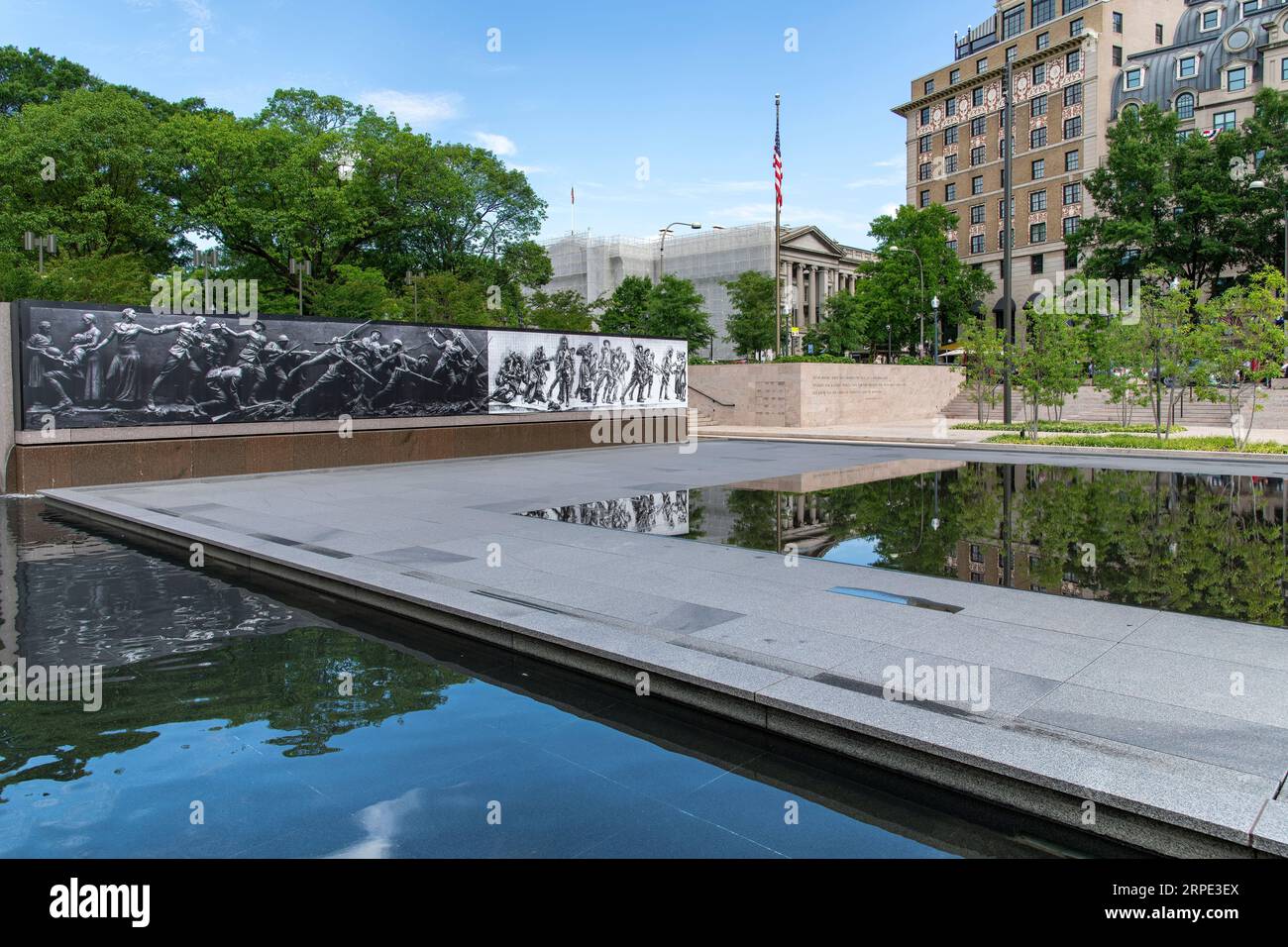 Washington DC, USA-July 5, 2023; Bronze sculpture and World War I ...