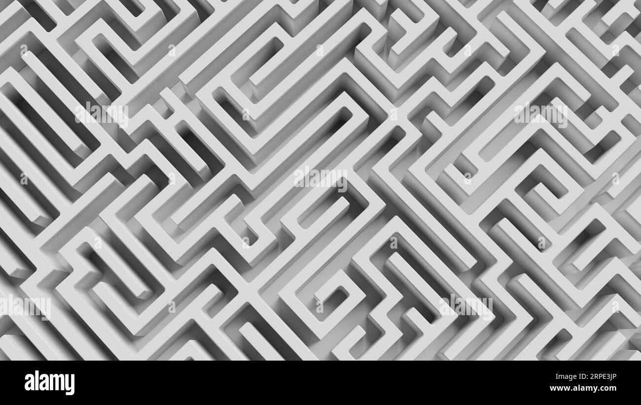 Labyrinth maze structure confusing way to the exit. Breaking the ...