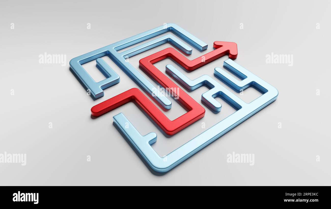 Labyrinth maze structure confusing way to the exit. Breaking the ...