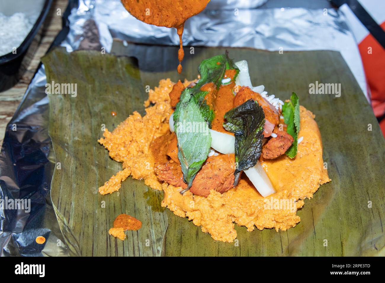 Photo showing ingredients to make nacatamales Stock Photo - Alamy