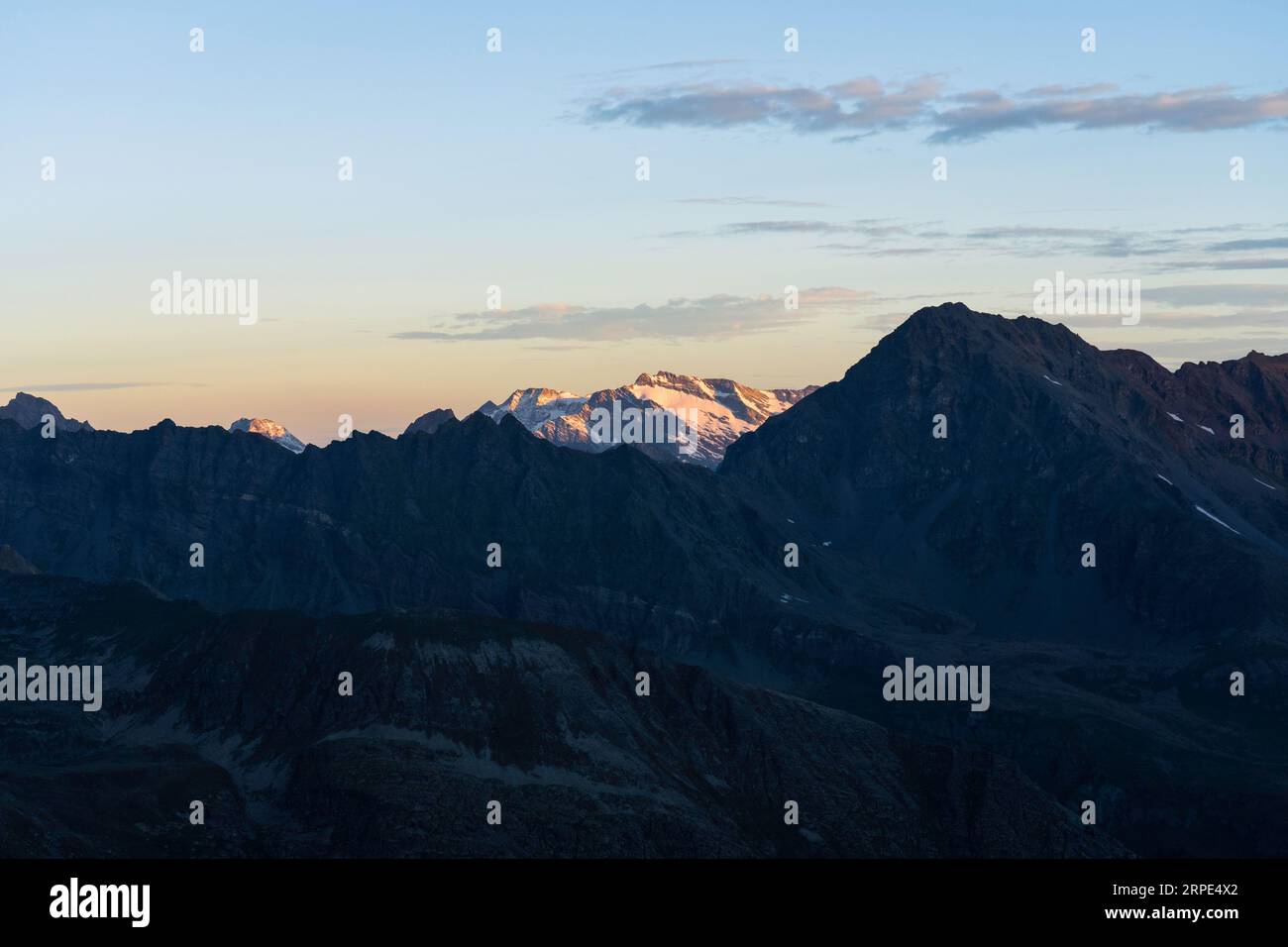 Testa del Rutor, Becca du Lac, Ruitor Massif view from Gran Paradiso ...