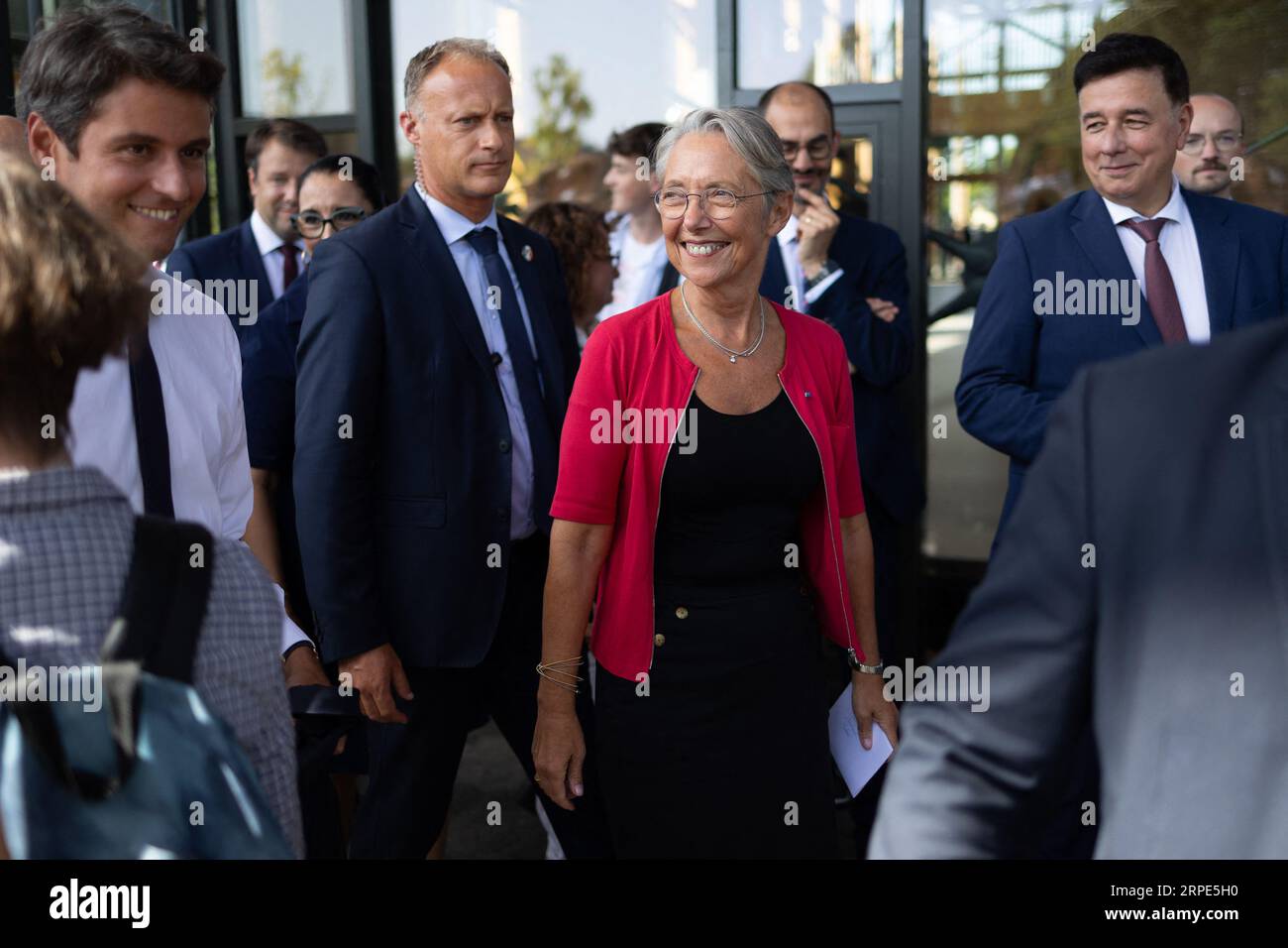 Liffre, France. 04th Sep, 2023. French Prime Minister Elisabeth Borne ...