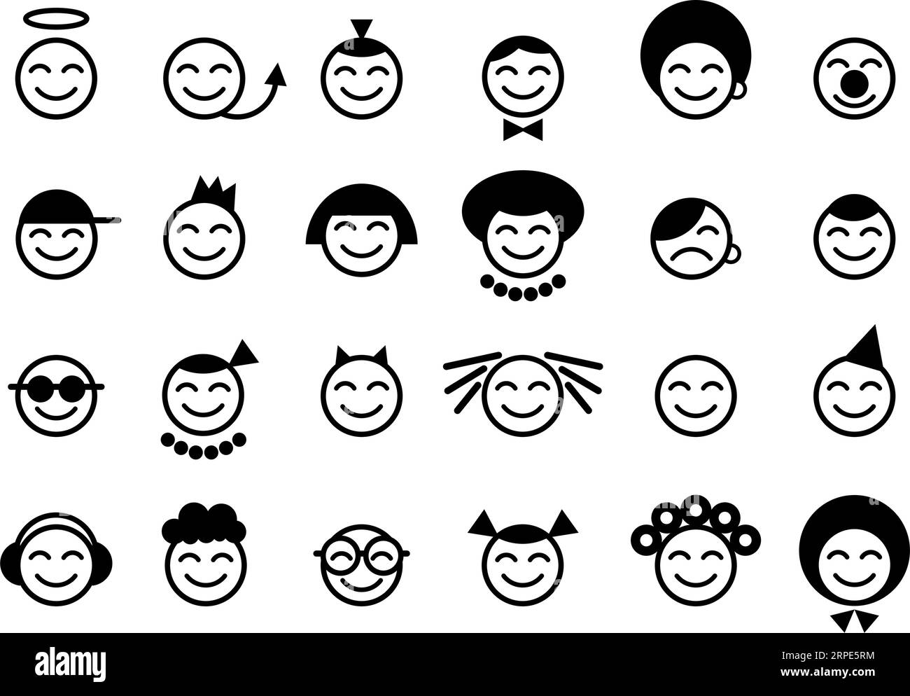 Lady smiley face Stock Vector Images - Alamy