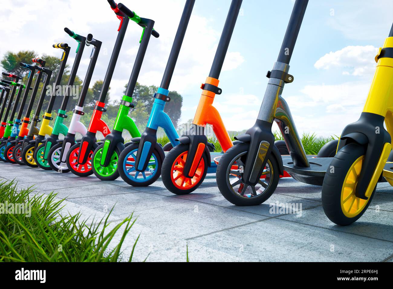 Colourful electric scooters hi-res stock photography and images - Alamy