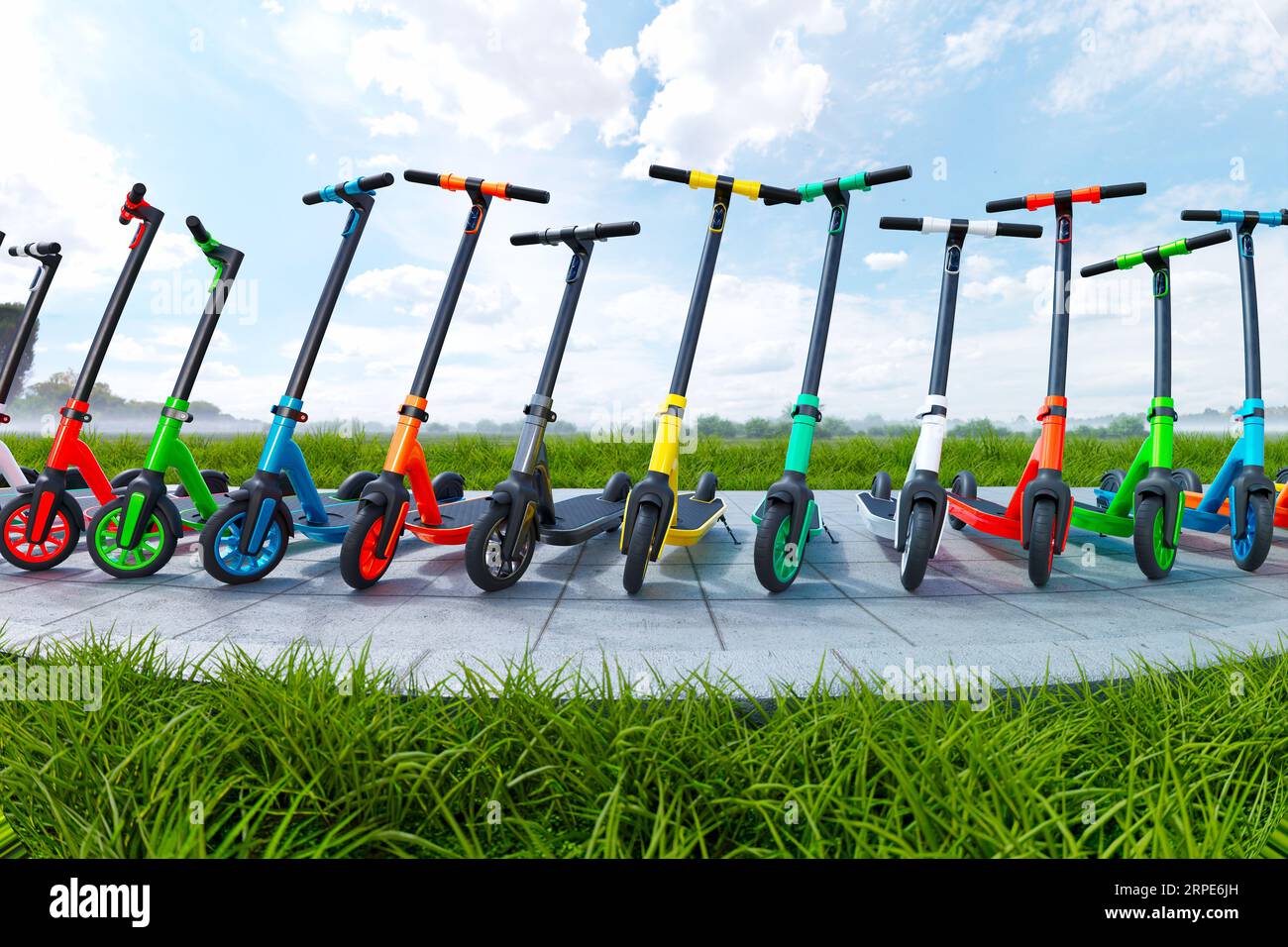 Colourful electric scooters hi-res stock photography and images - Alamy