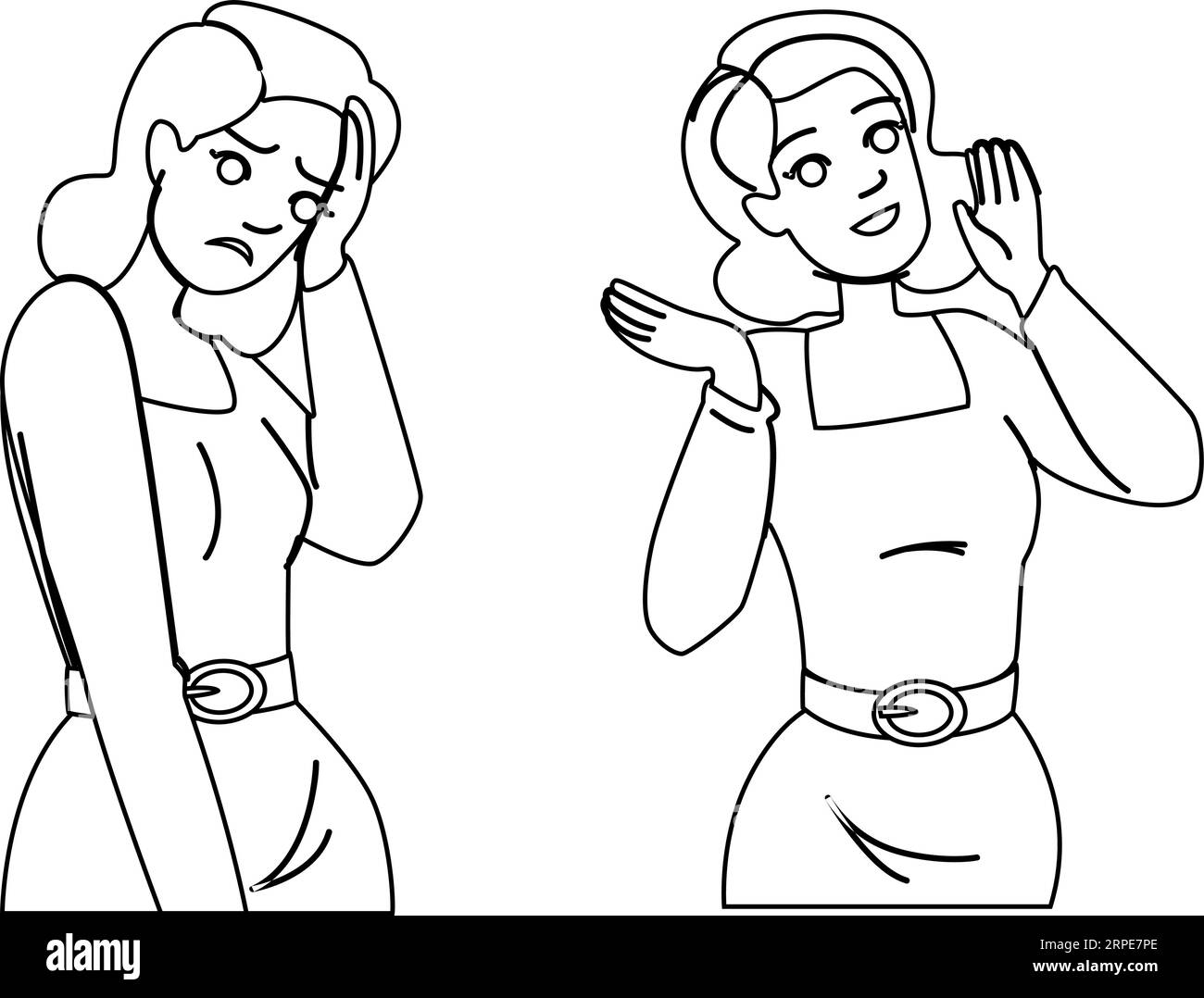 face sad happy mood woman vector Stock Vector Image & Art - Alamy