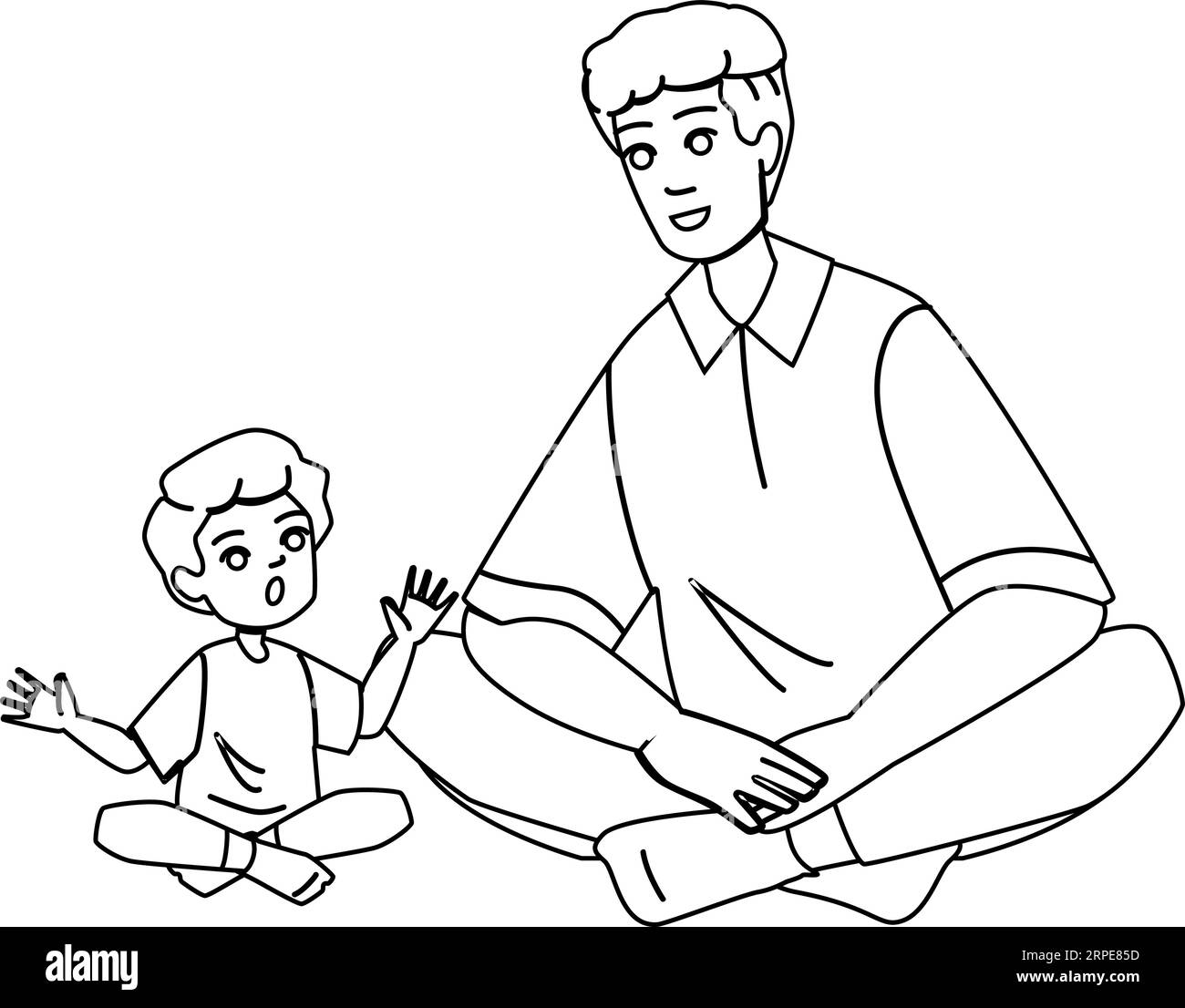 talking kid father vector Stock Vector Image & Art - Alamy