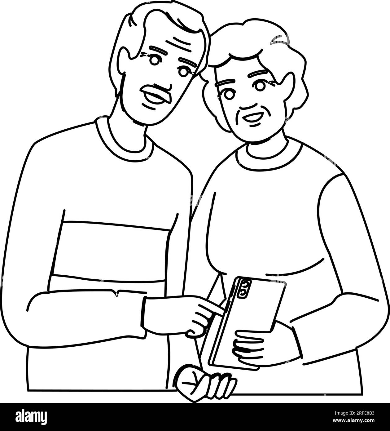 mobile seniors using phone vector Stock Vector Image & Art - Alamy