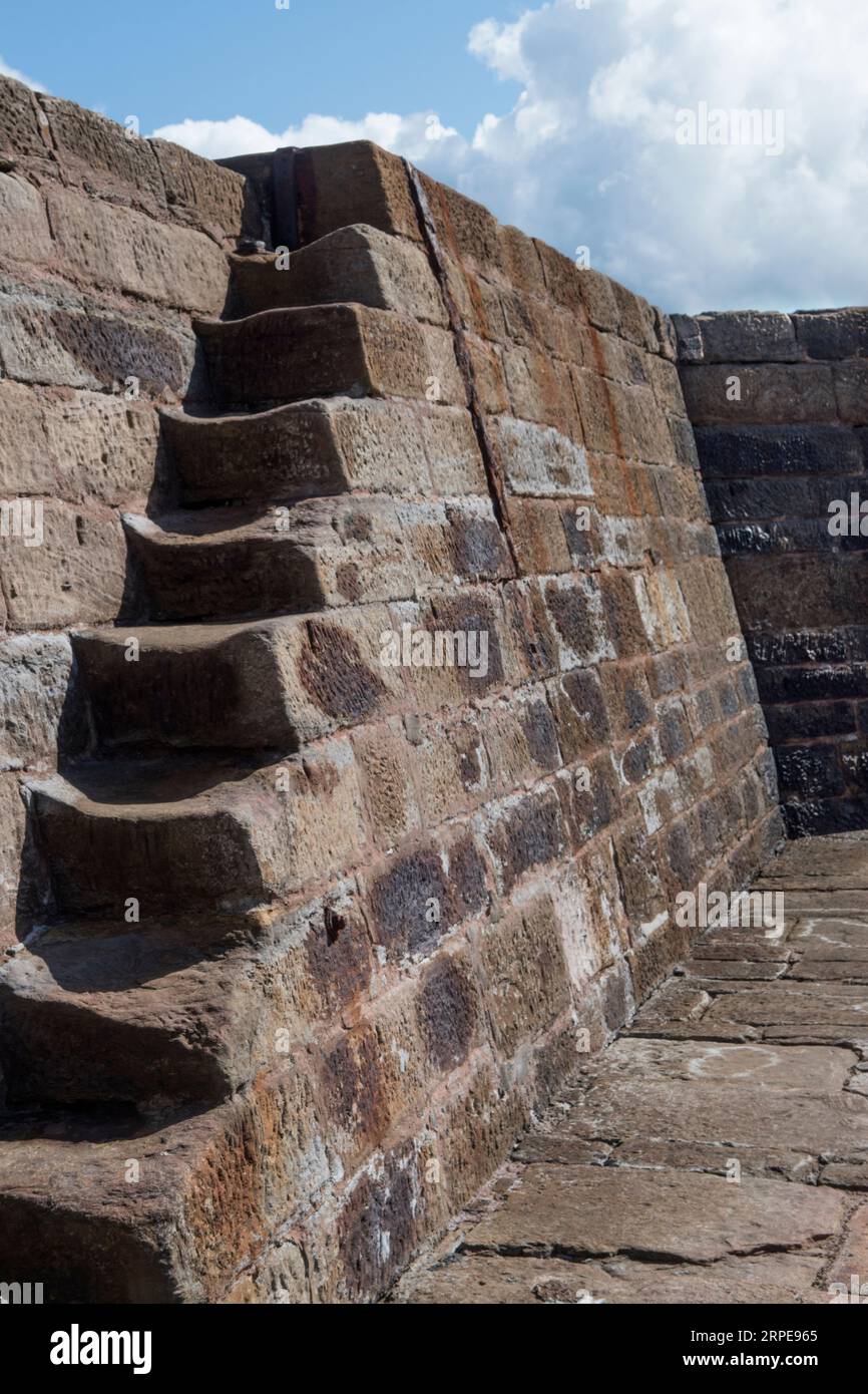 Harbour Wall Stone Cut Won Steps. Cove Harbour, Cove, Cockburnspath ...