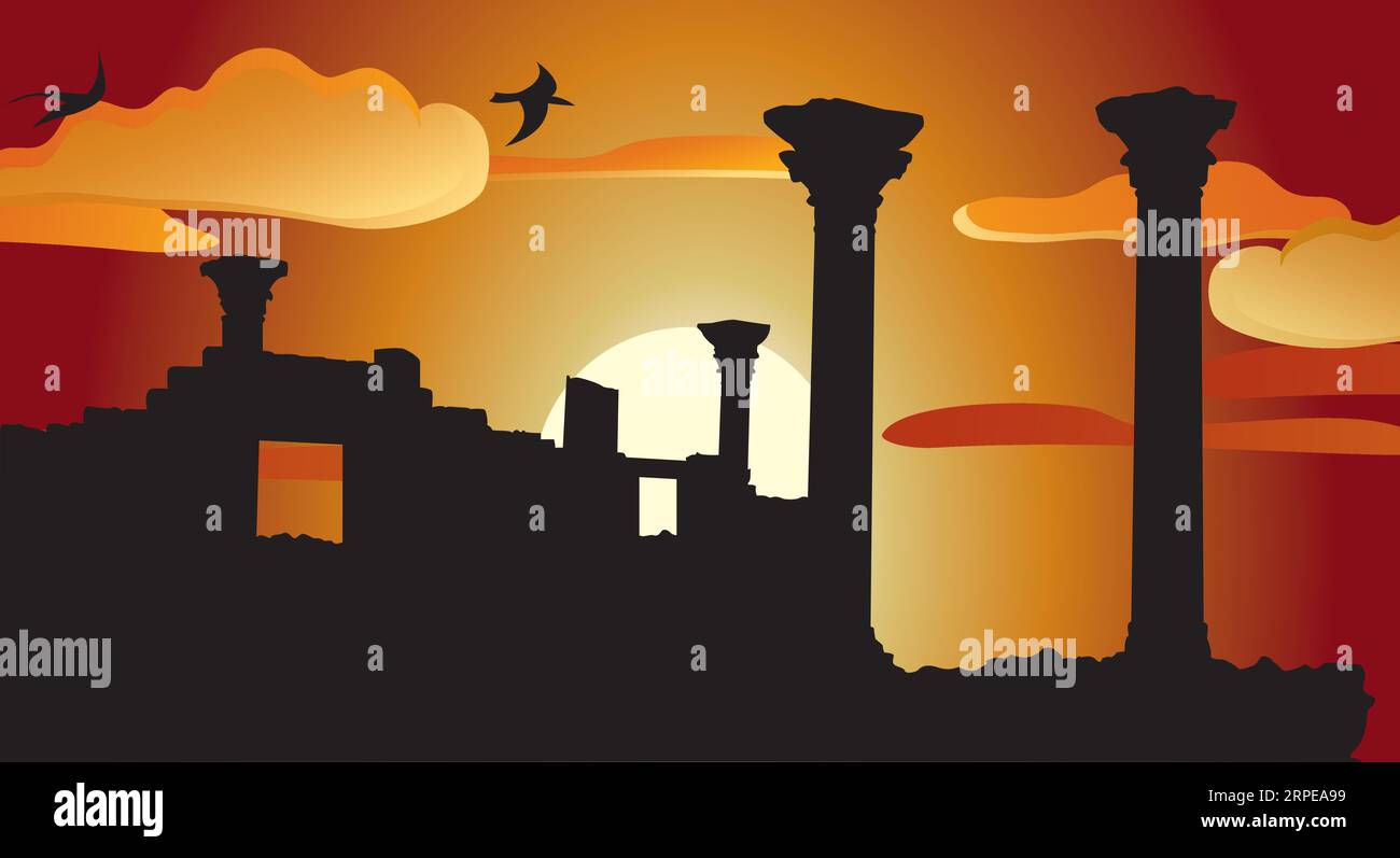 Architectural ruins Stock Vector Images - Alamy