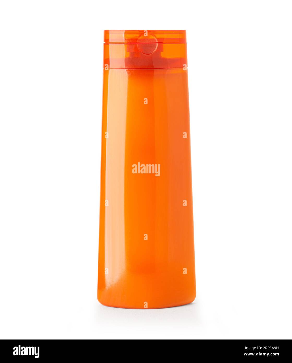 orange bottle of cosmetics for liquids isolated on white background ...