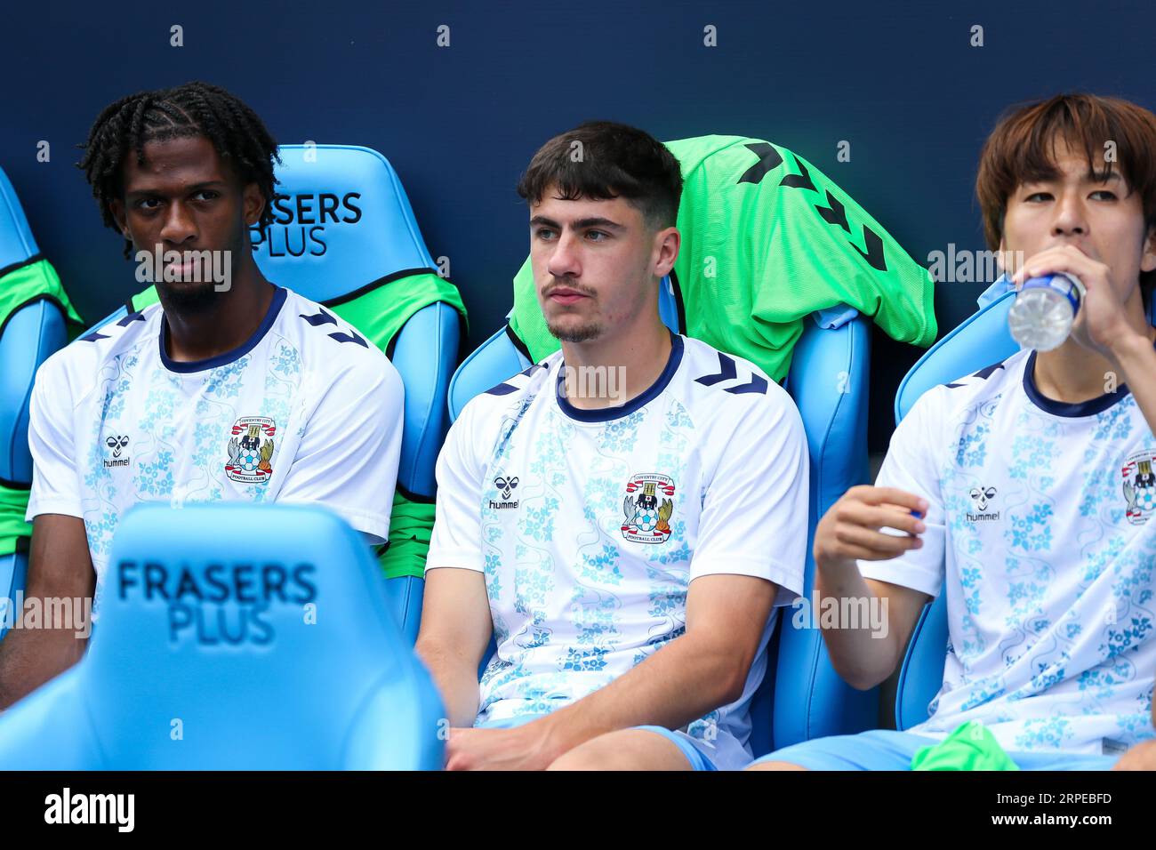 Coventry City's Marco Rus (centre) on the bench ahead of the Sky Bet ...