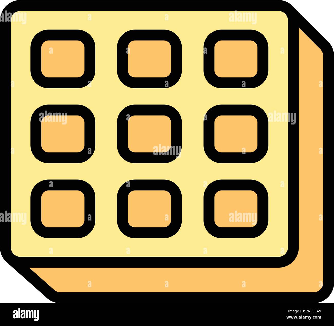 Bakery waffle icon outline vector. Round wafer. Morning pastry color flat Stock Vector Image ...