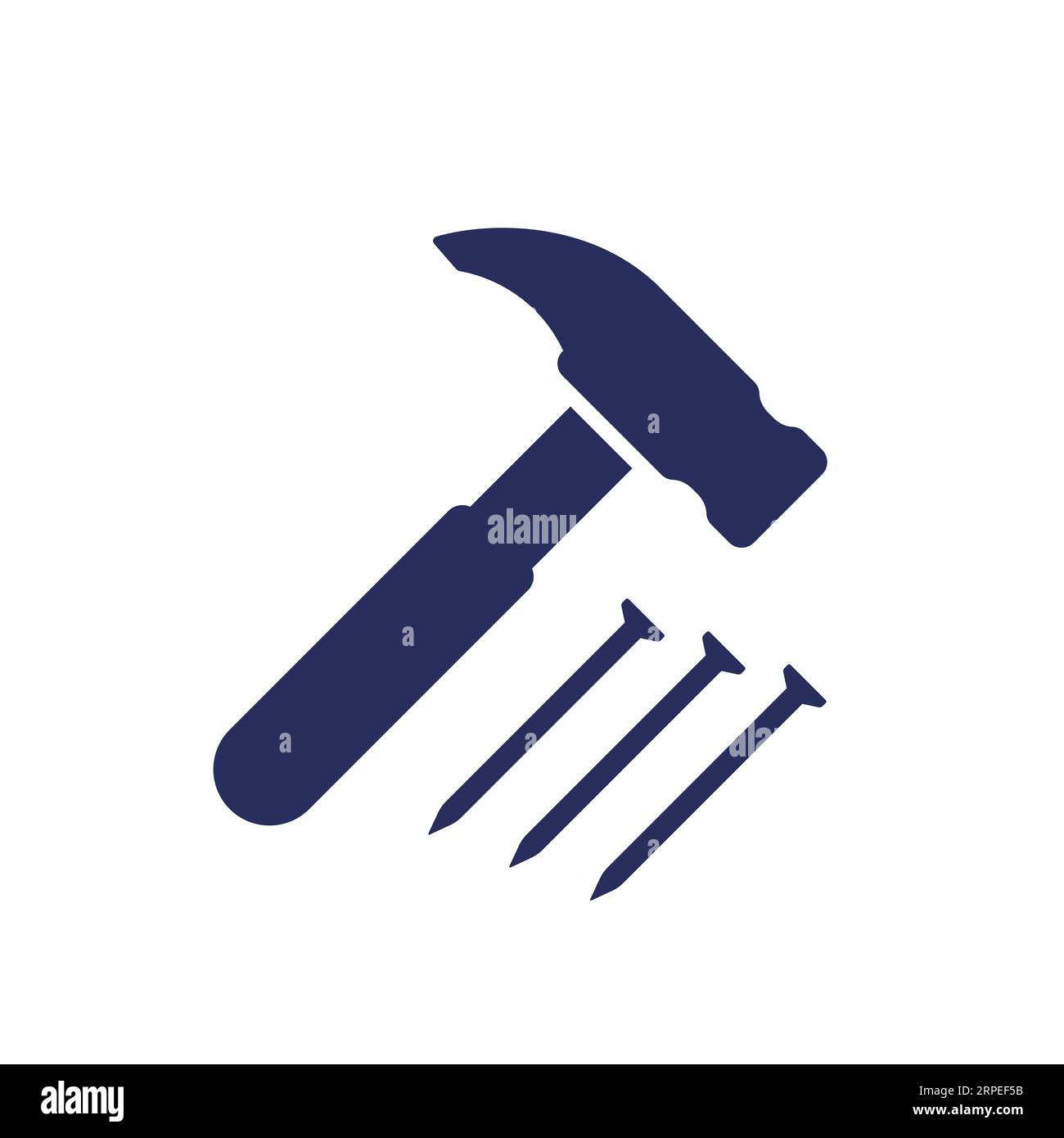 Hammer logo on white Cut Out Stock Images & Pictures - Alamy