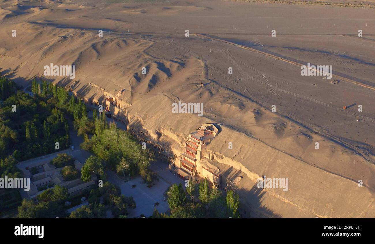 (190827) -- GANSU, Aug. 27, 2019 -- Aerial photo taken on Sept. 7, 2016 ...