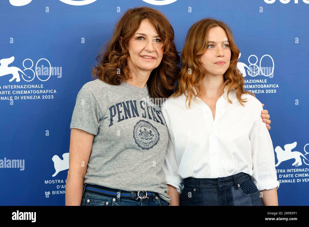 Valerie Lemercier and Lou de Laage attend the photocall of 'Coup de ...