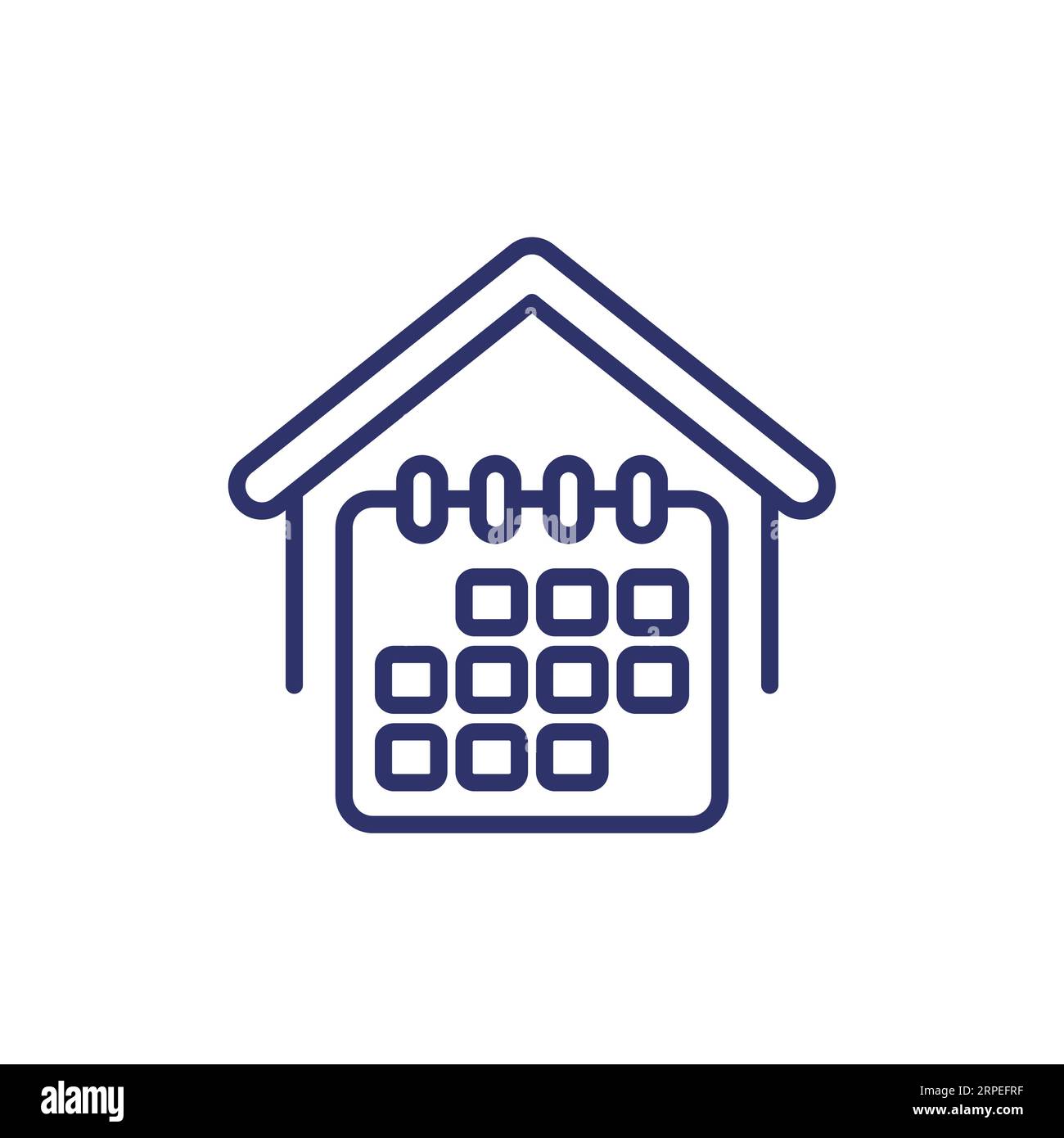 house and calendar icon, booking schedule line art Stock Vector Image ...