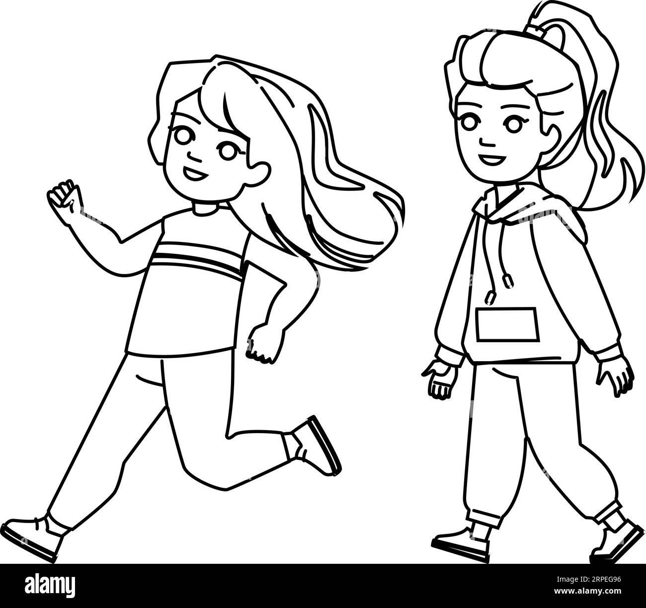 kid girl slow fast vector Stock Vector Image & Art - Alamy