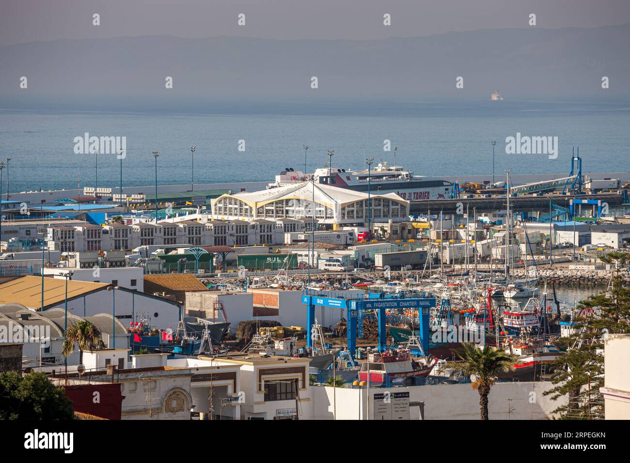 Morocco - Tangier - View of the harbour Stock Photo - Alamy