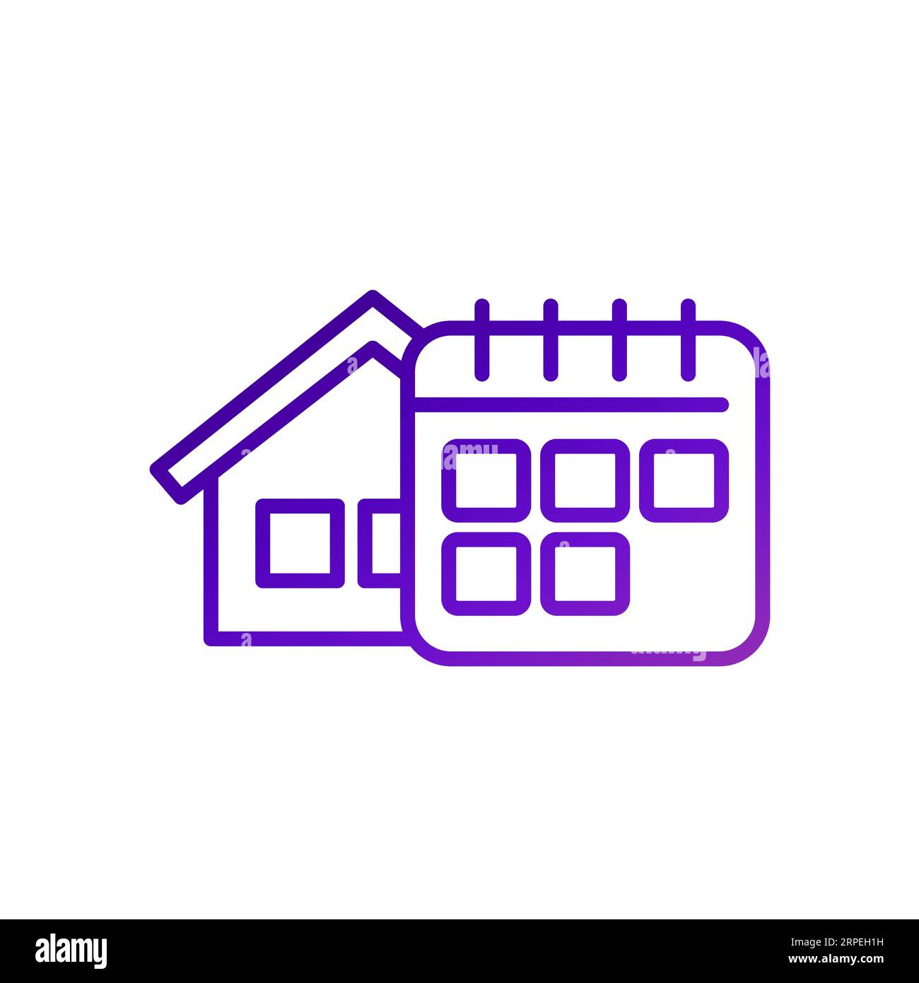 house and calendar, booking schedule line icon Stock Vector Image & Art ...