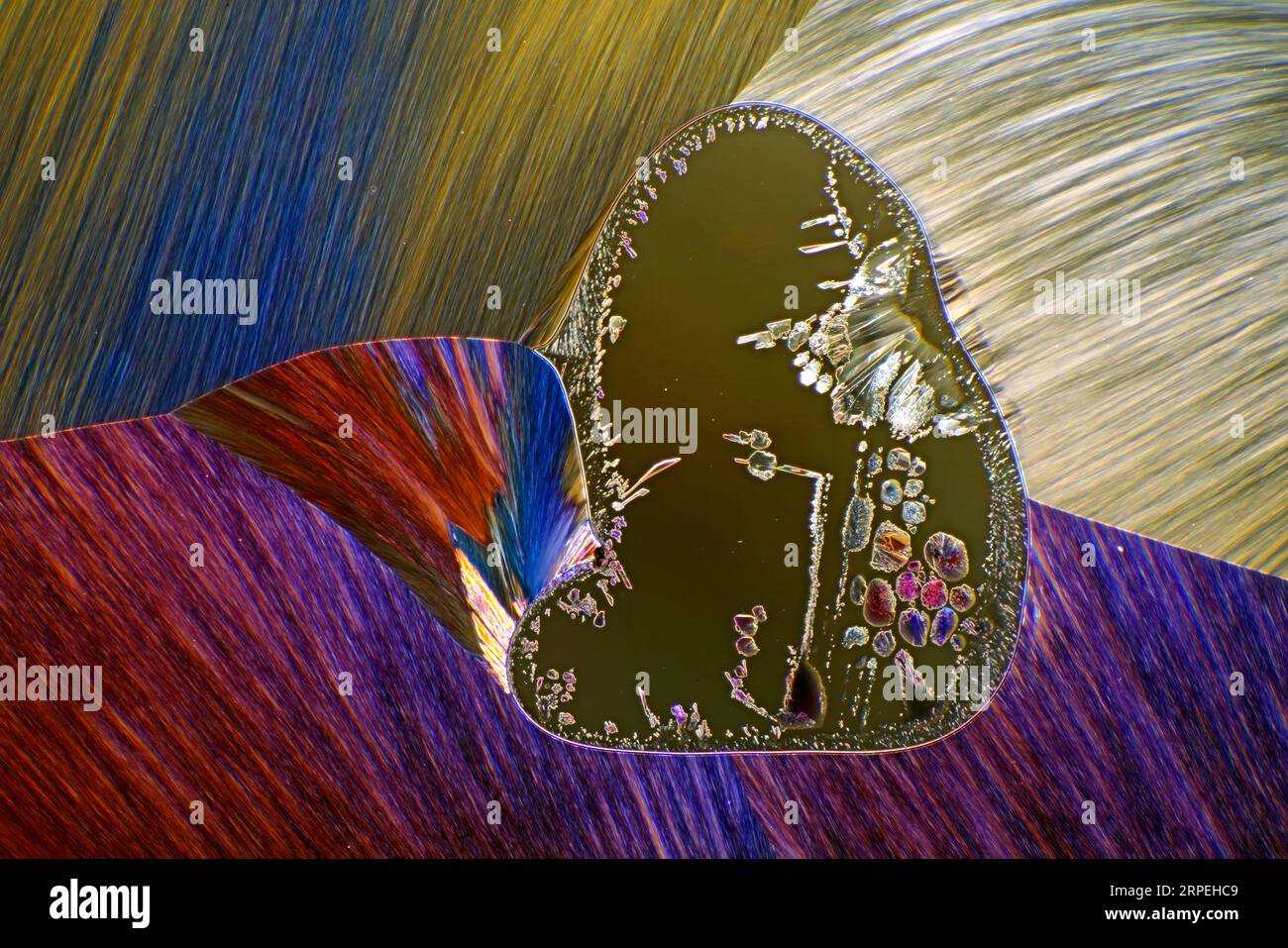The image presents crystallized resorcinol, photographed through the ...