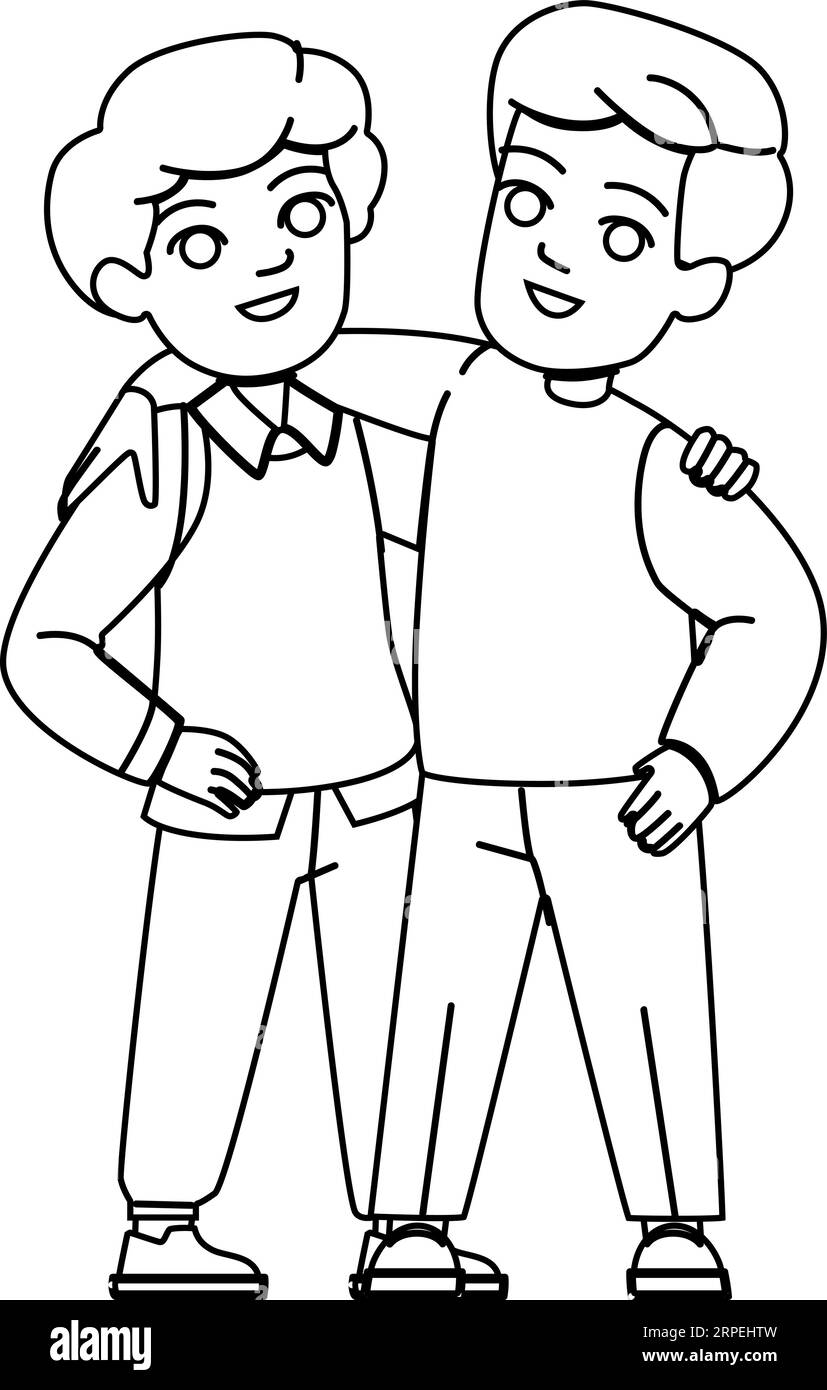 kid boy friend vector Stock Vector Image & Art - Alamy