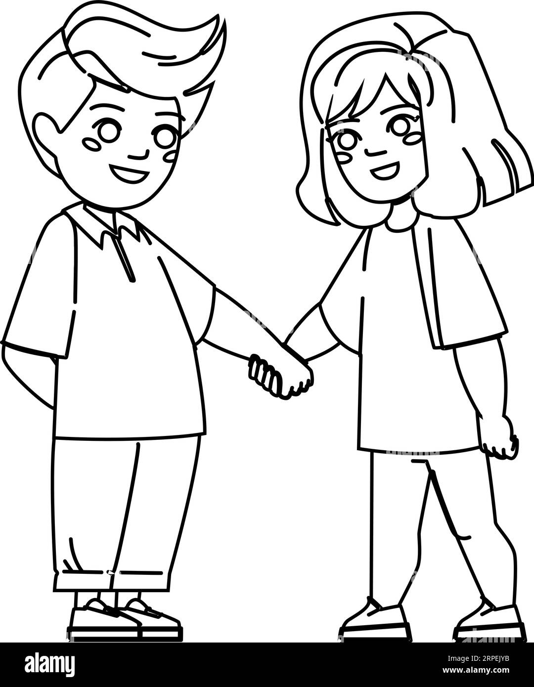 kid couple friendship vector Stock Vector Image & Art - Alamy