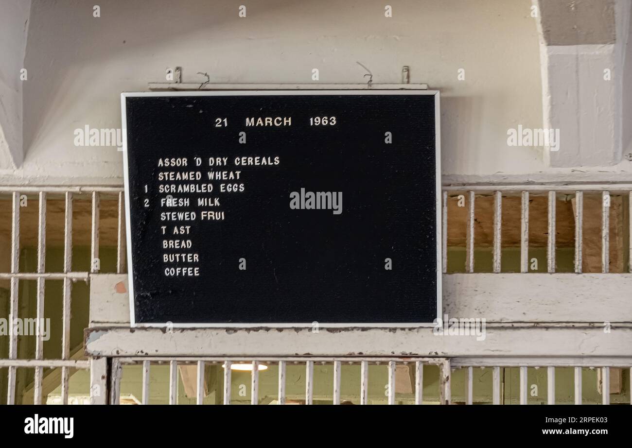 Alcatraz prison menu hi-res stock photography and images - Alamy
