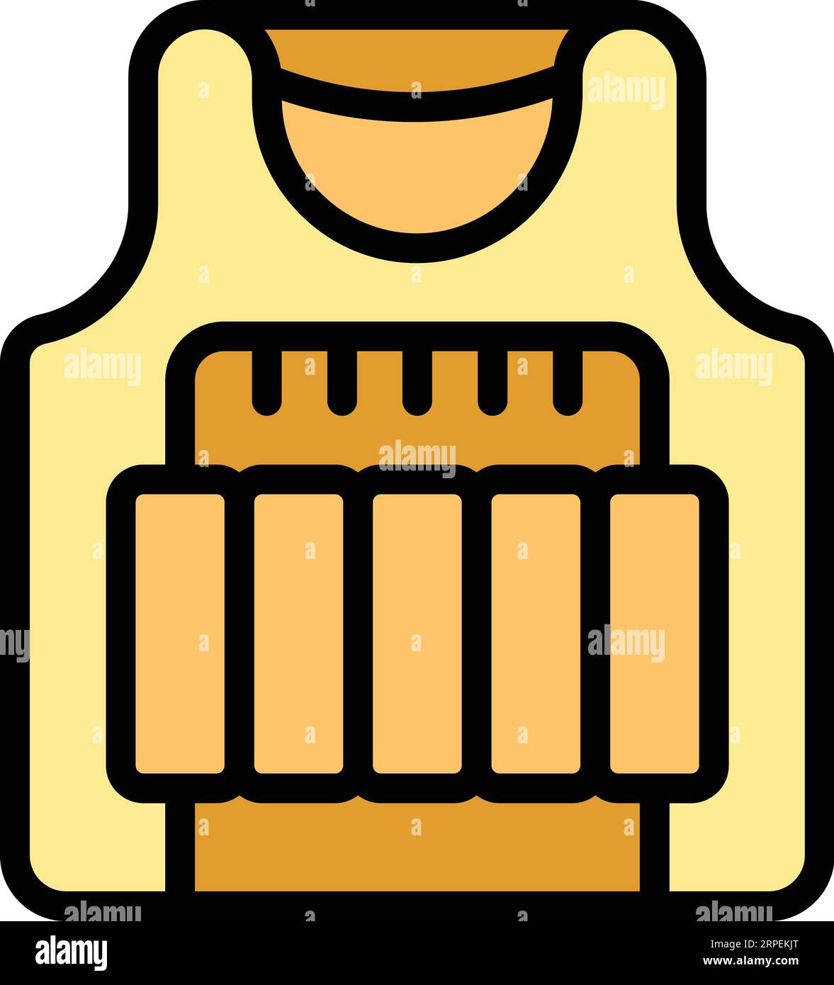 Armor vest icon outline vector. Army tactical. Bullet proof color flat ...