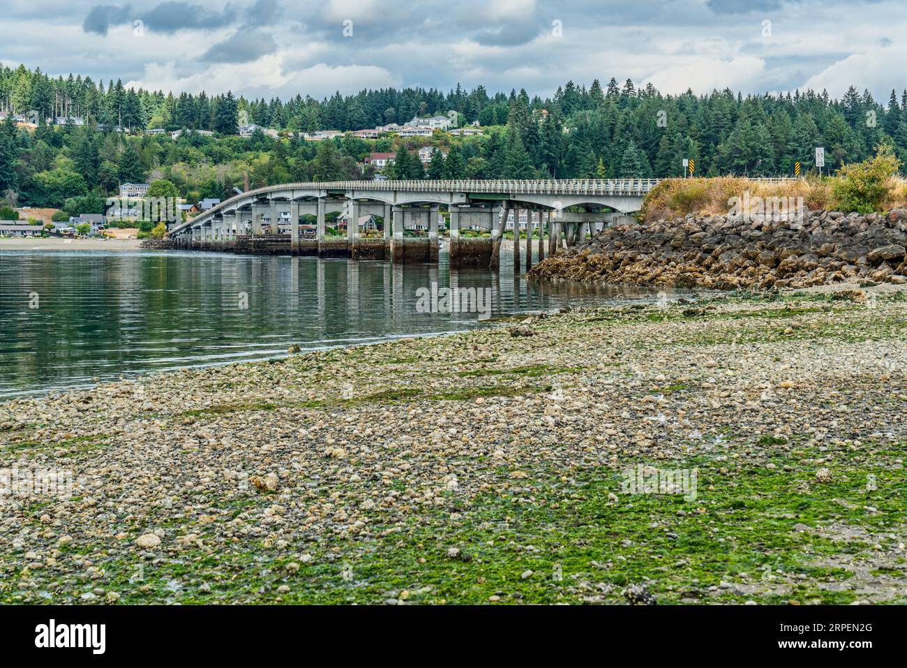A view of the Fox Island Bridge near Gig Harbor, Washington Stock Photo ...