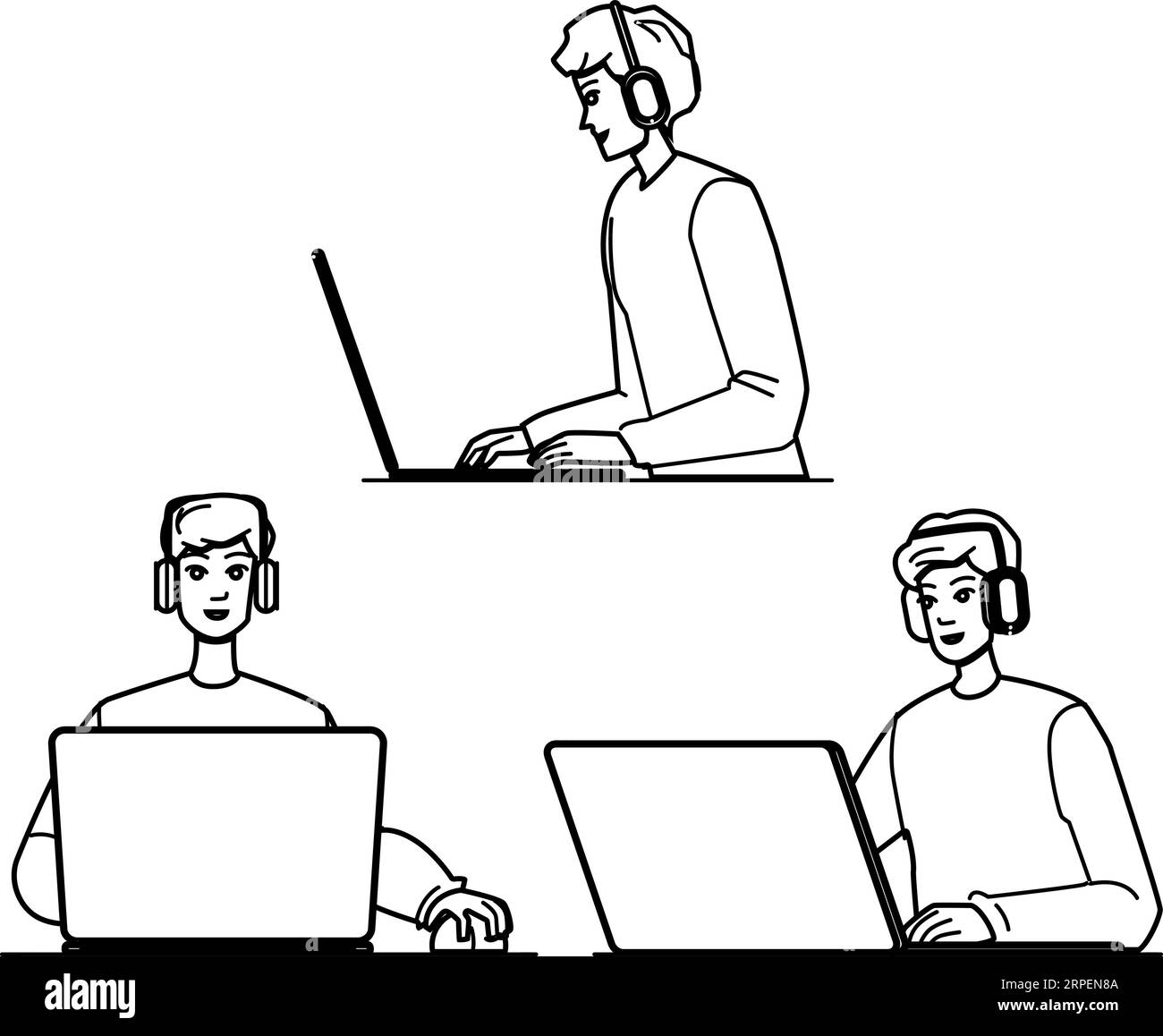 Develop Man Laptop Vector Stock Vector Image And Art Alamy