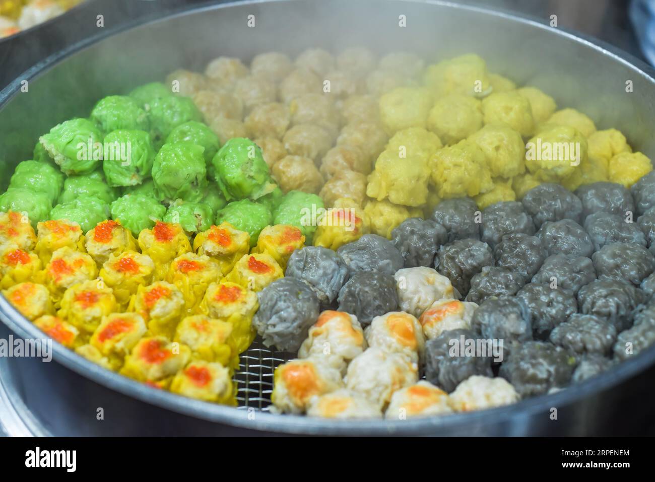 Handmade Dim Sum with different fillings in Jalan Alor street food in ...