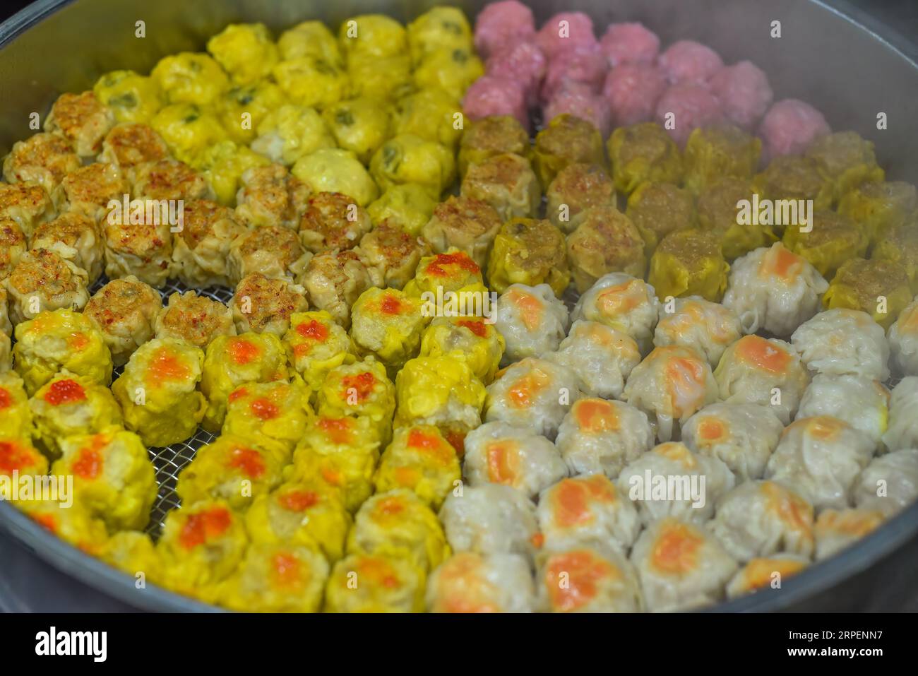 Handmade Dim Sum with different fillings in Jalan Alor street food in ...
