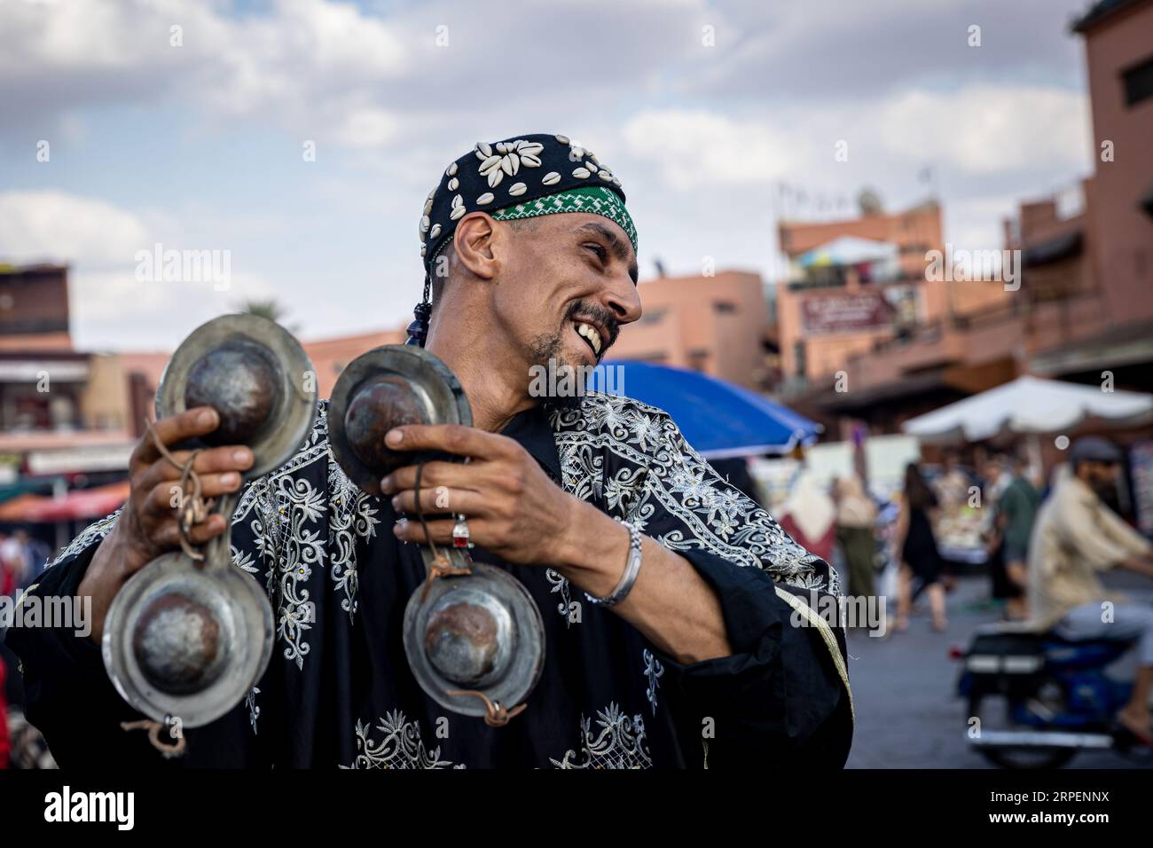 Morocco - Marrakech - UNESCO World Heritage - Gnawa playing his ...