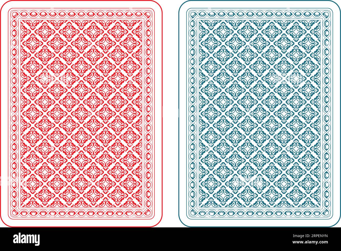 Red playing cards back side Stock Vector Images - Alamy