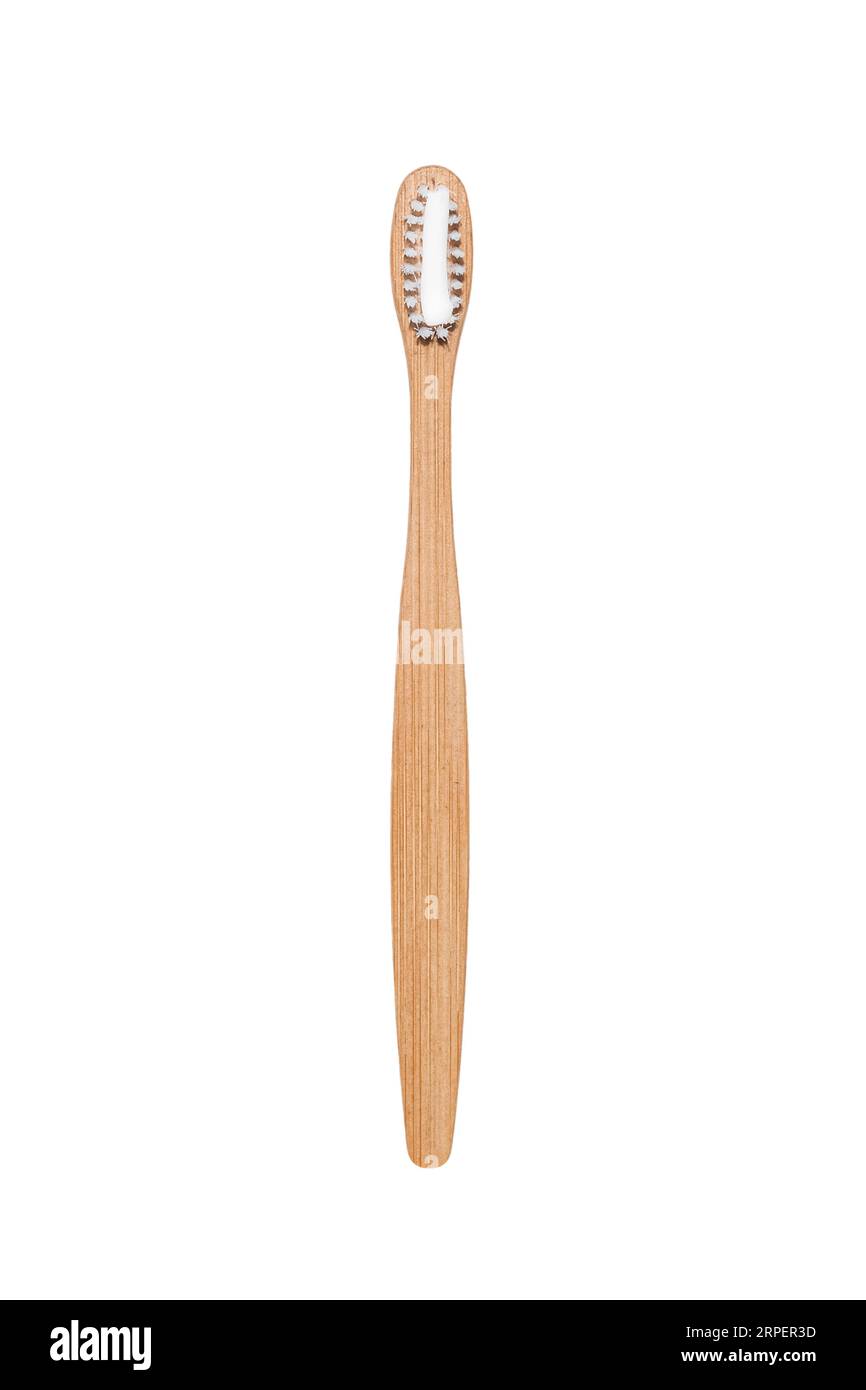 Toothbrush isolated on white background. Wooden ecological toothbrush ...