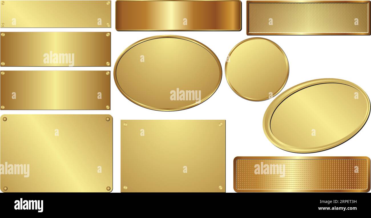 Gold plaques Stock Vector Images - Alamy