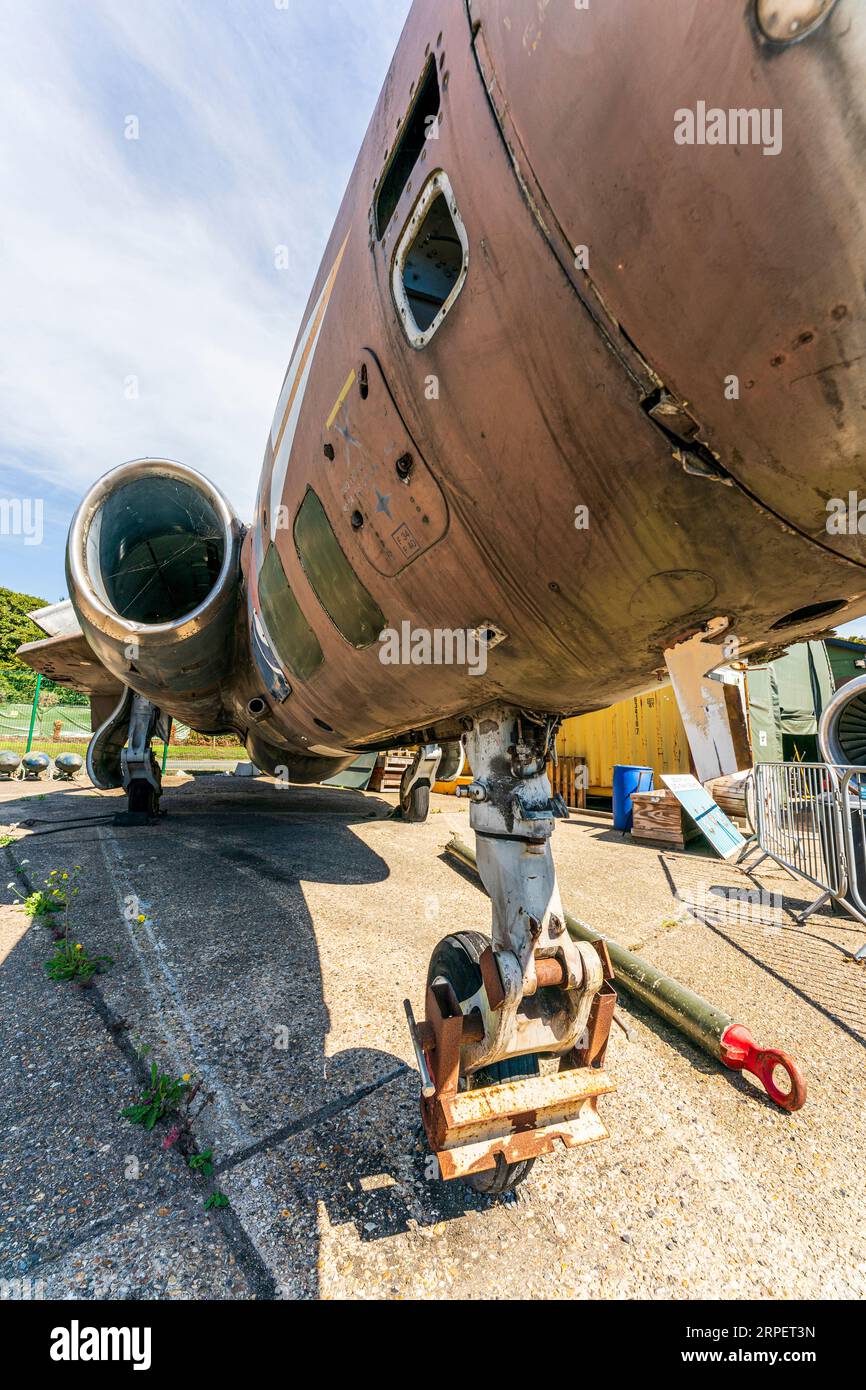 Close up wide angle view of the front undercarriage of a Blackburn ...