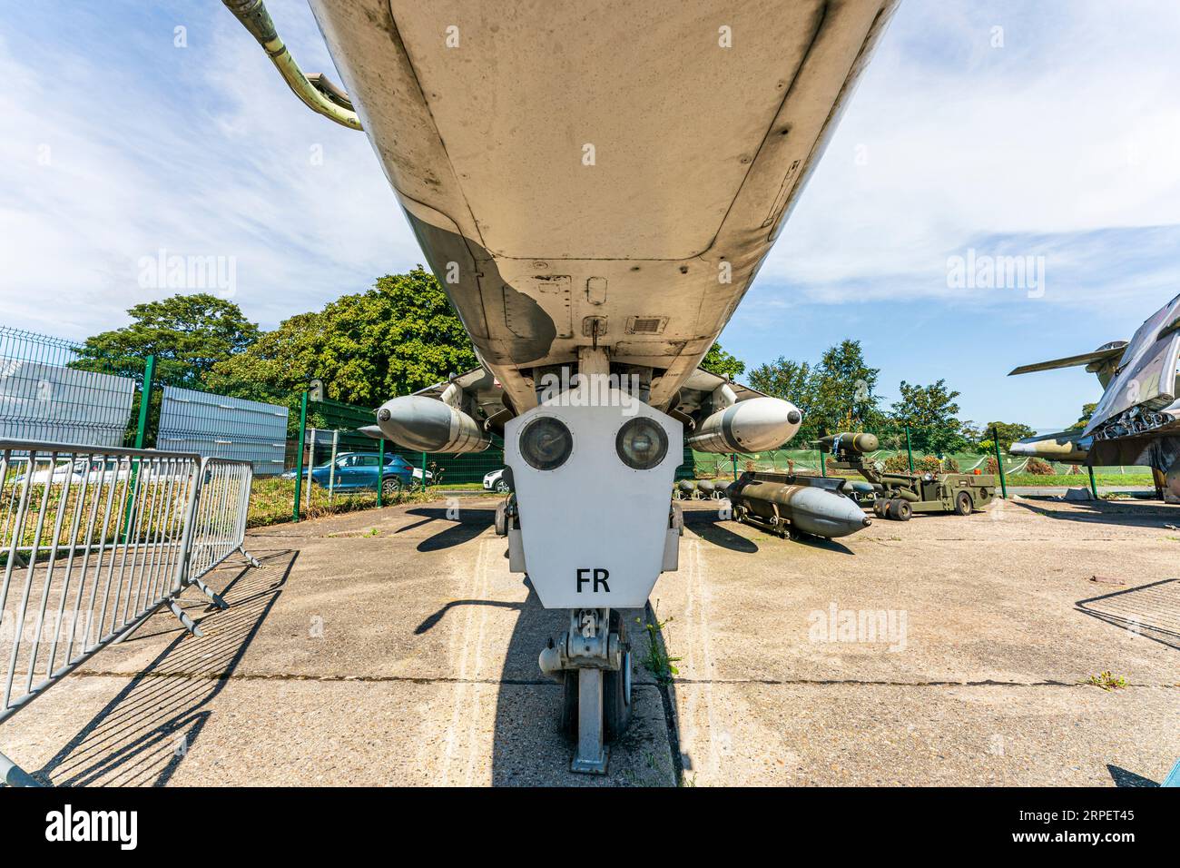 low wide angle, front undercarriage of a RAF SEPECAT Jaguar GR3 fighter ...