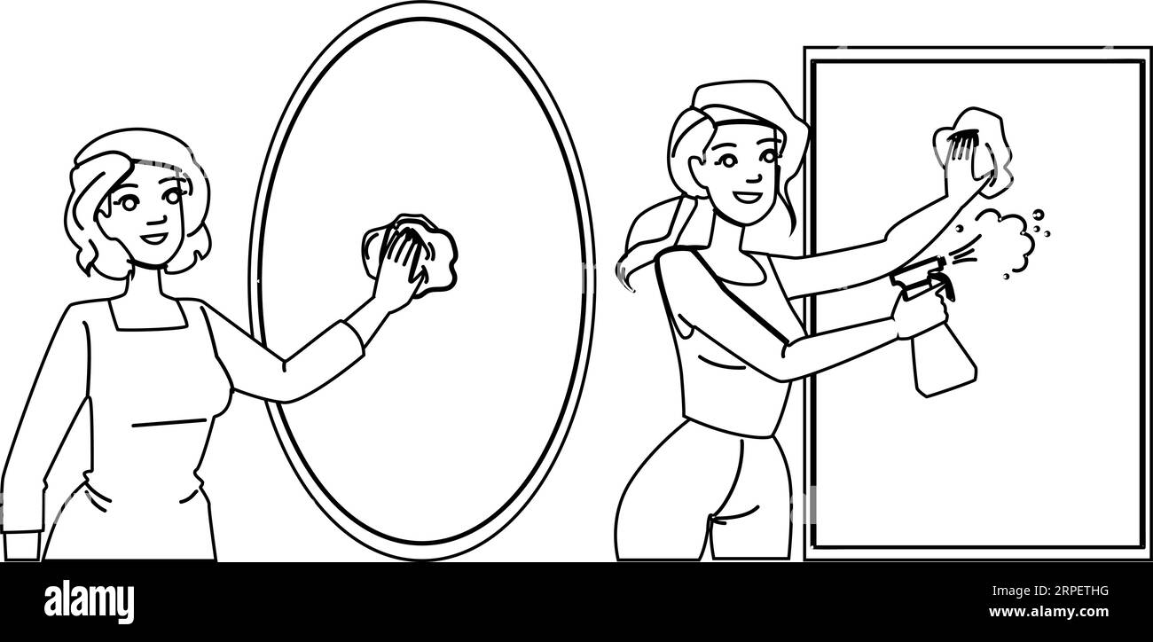 Wipe mirror Stock Vector Images - Alamy