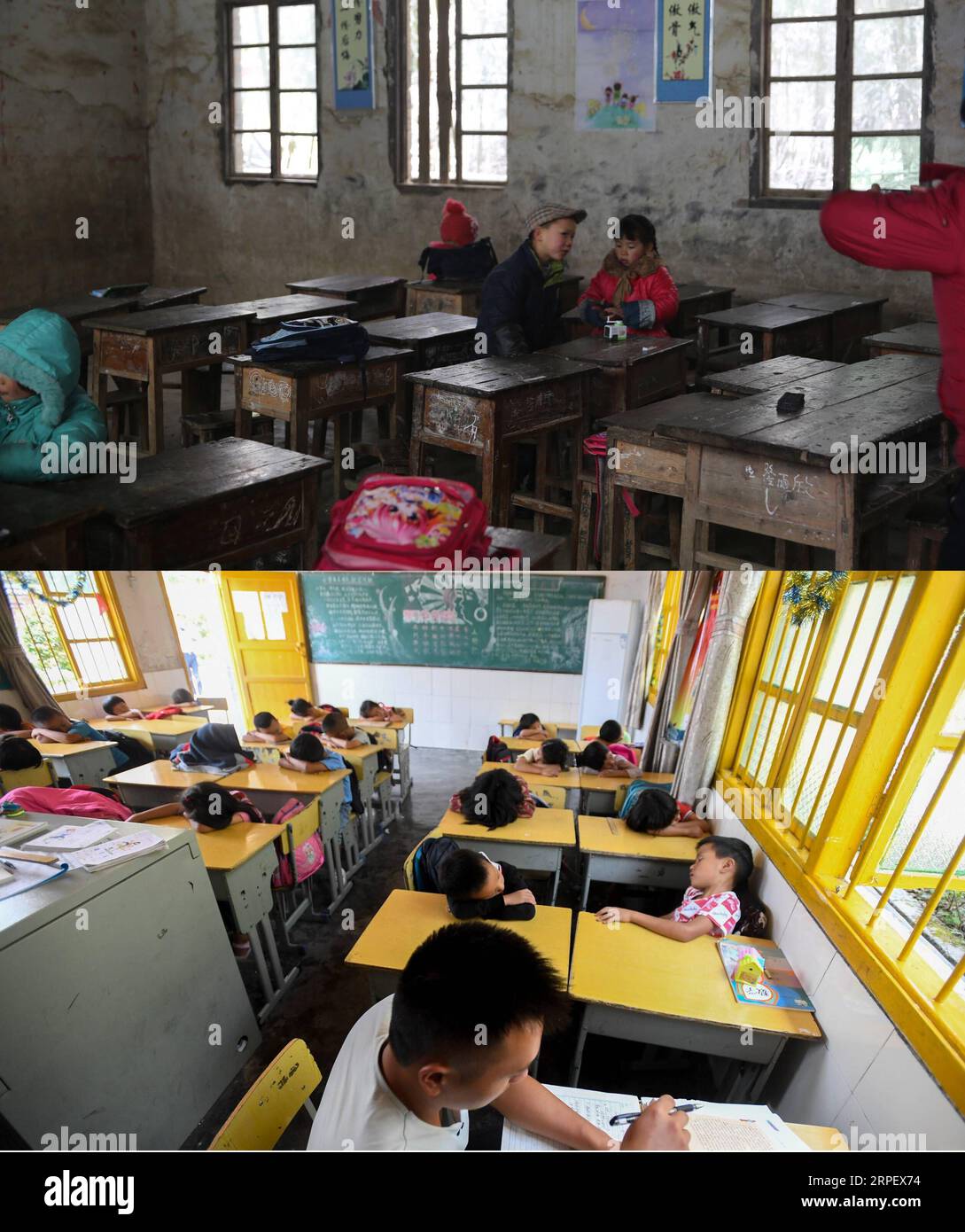 Students taking rest in classroom hi-res stock photography and images ...