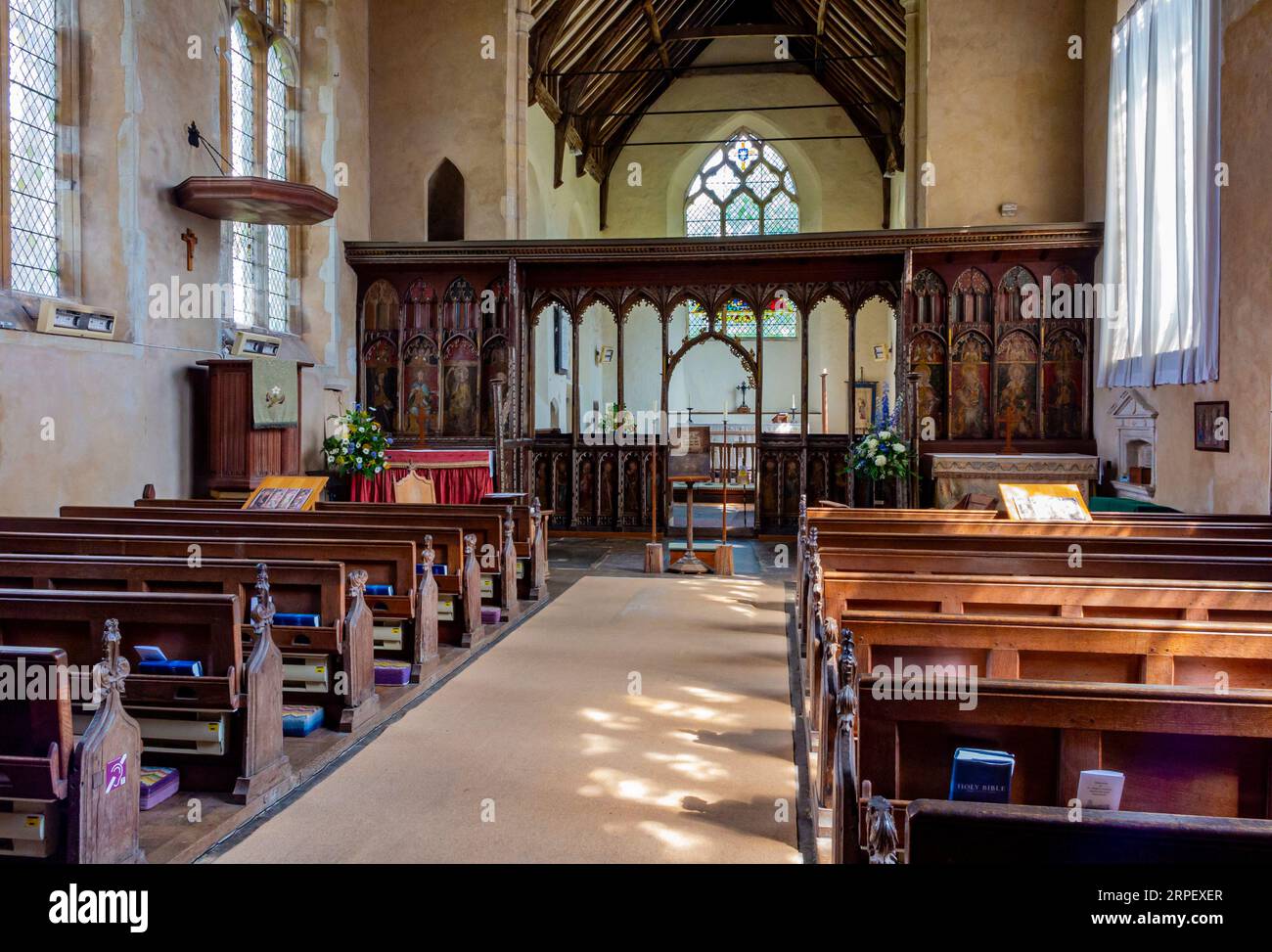 Interior view oft he Church of St Helen in Ranworth Norfolk Broads ...