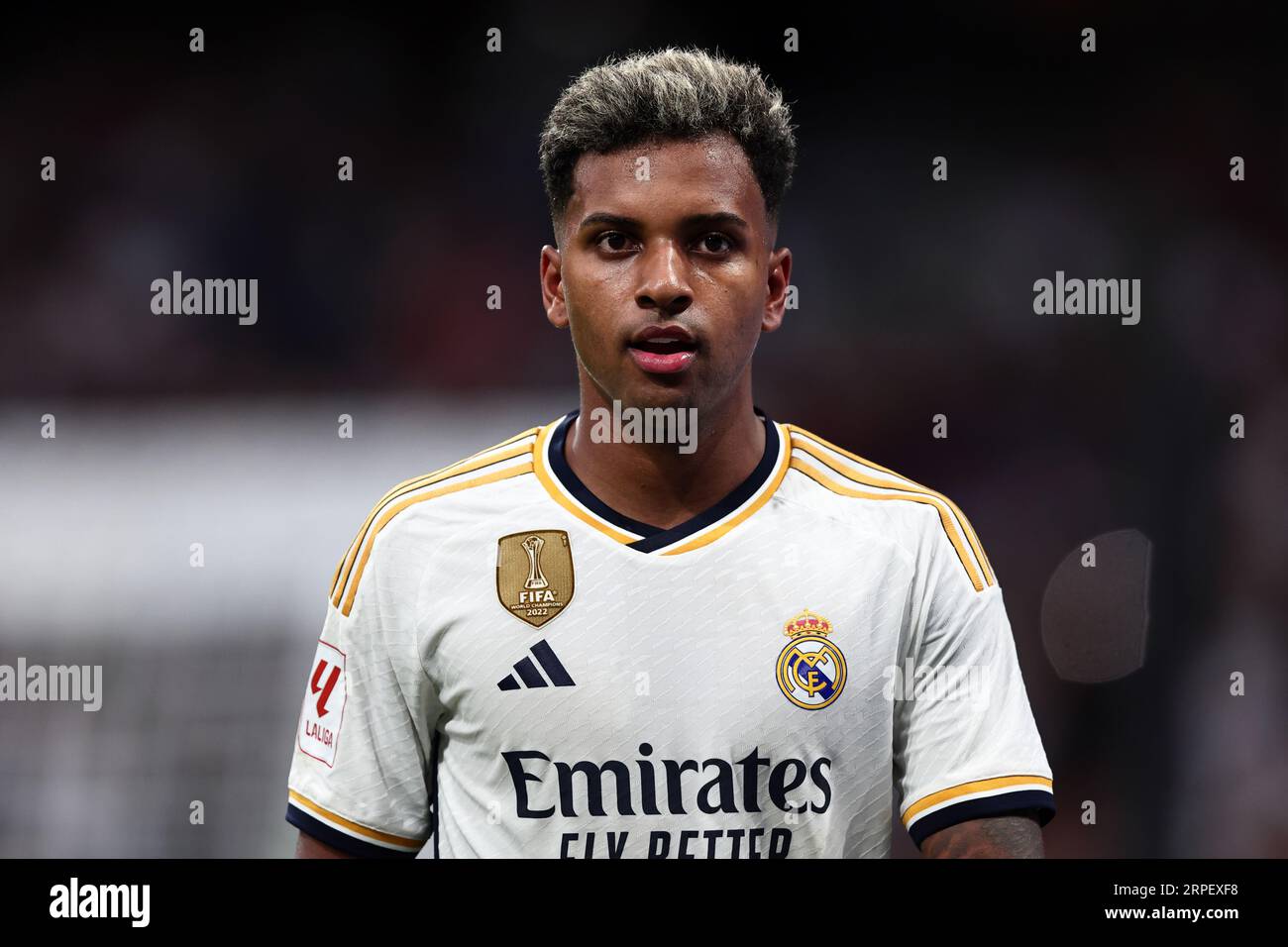 Rodrygo of Real Madrid Cf looks on during the La Liga match beetween ...
