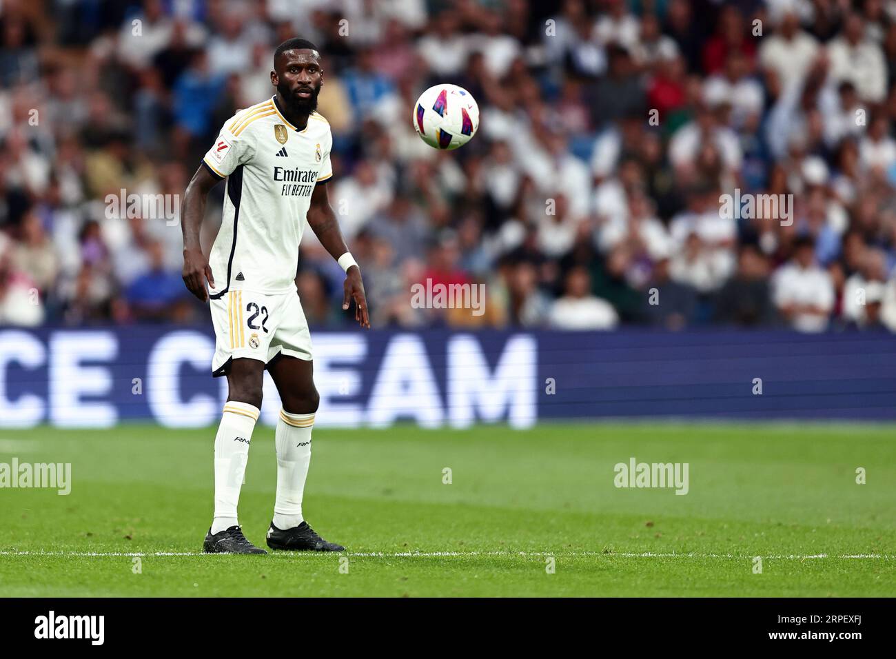 Antonio Rudiger of Real Madrid Cf in action during the La Liga match ...